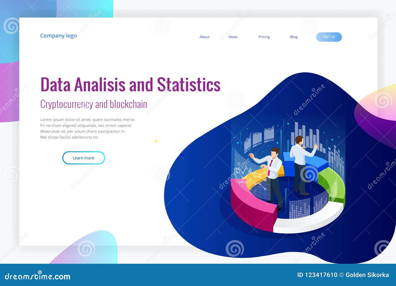 Isometric Web Banner Data Analisis and Statistics Concept. Vector ...