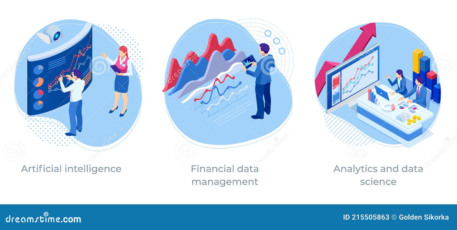 Isometric Web Business Concept of Financial Administration, Accounting ...