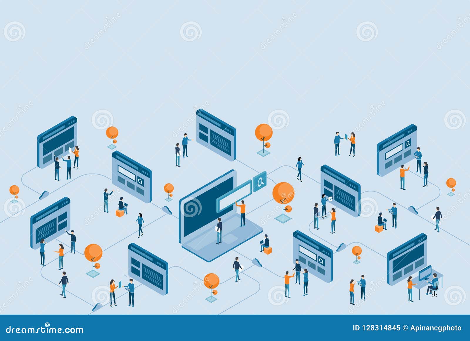 Isometric Web Page Design Development and Digital Business Online ...