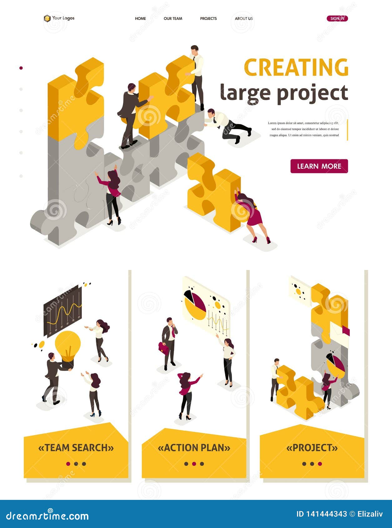 Isometric Business Solution Stock Vector Illustration Of