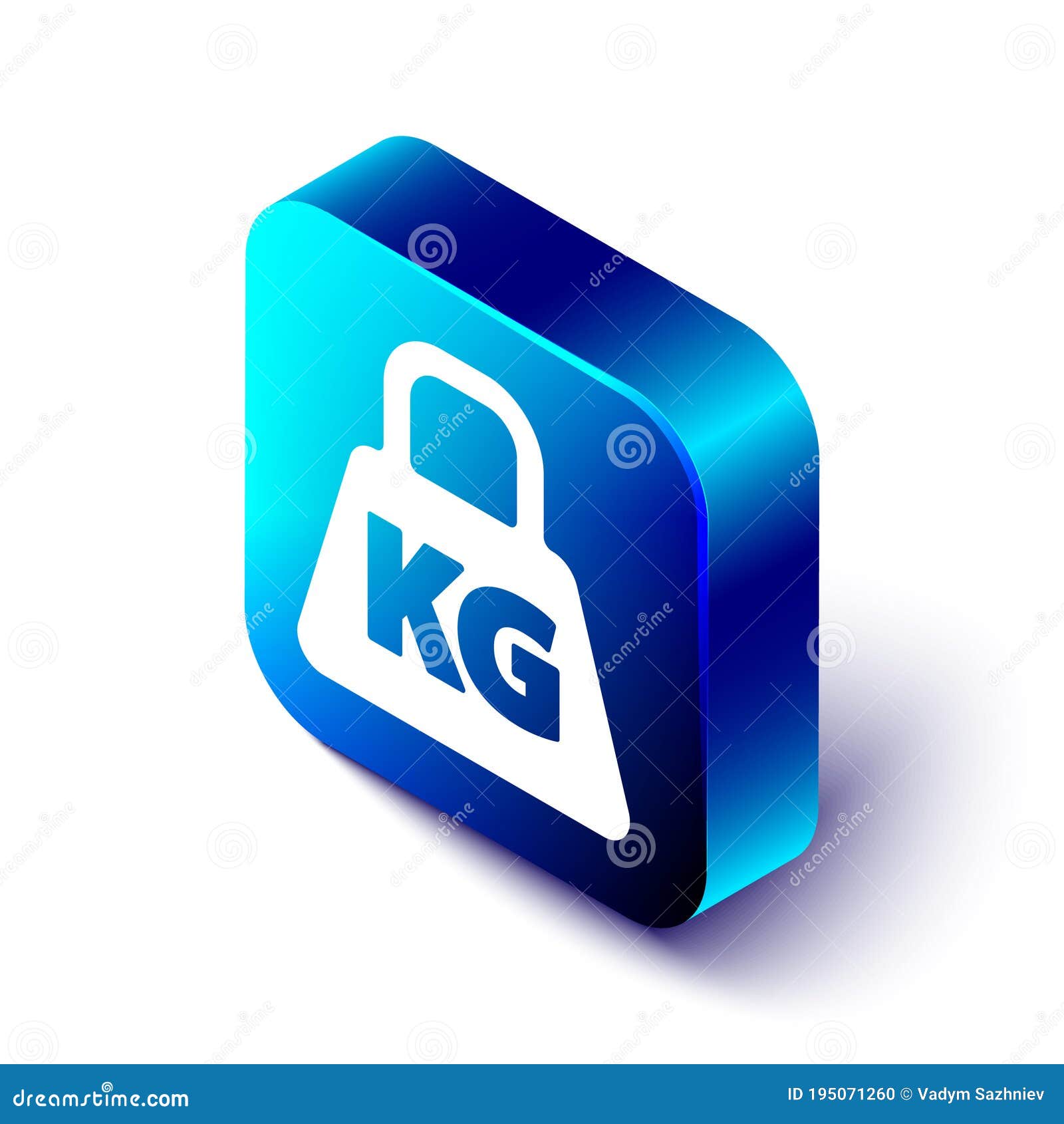 Isometric Weight Icon Isolated on White Background. Kilogram Weight ...