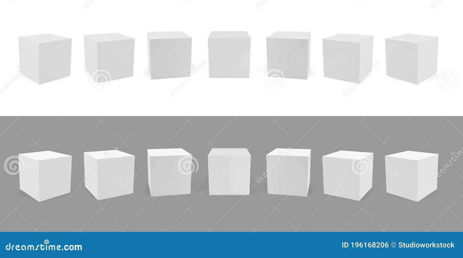 Isometric White Cube Blocks Geometric Shape Set Stock Vector ...