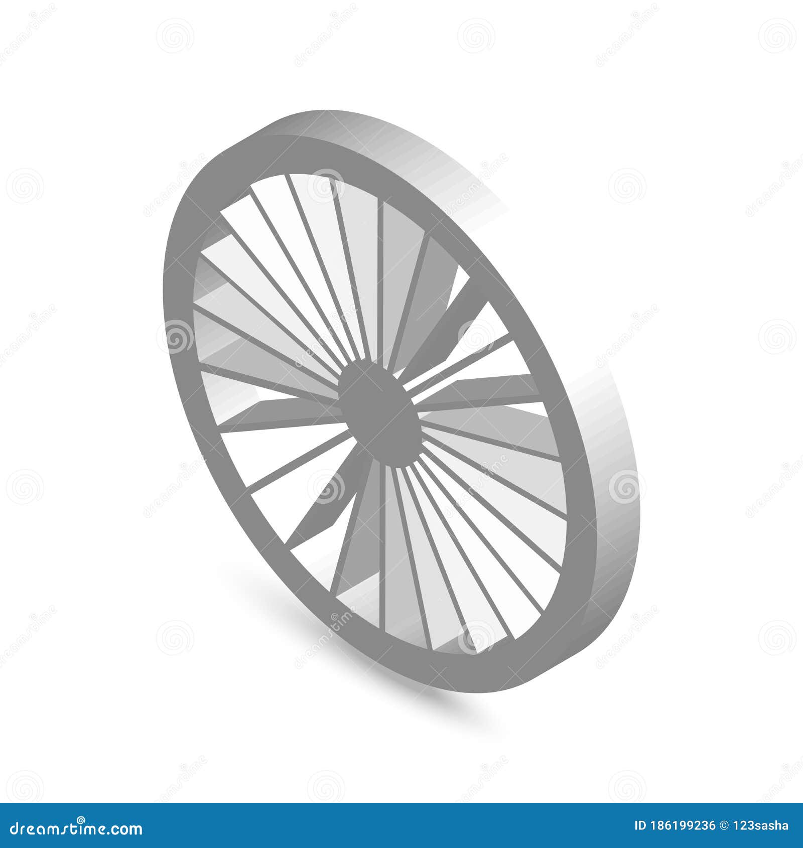 Isometric White Vector Wheel with the Shadow Stock Vector ...