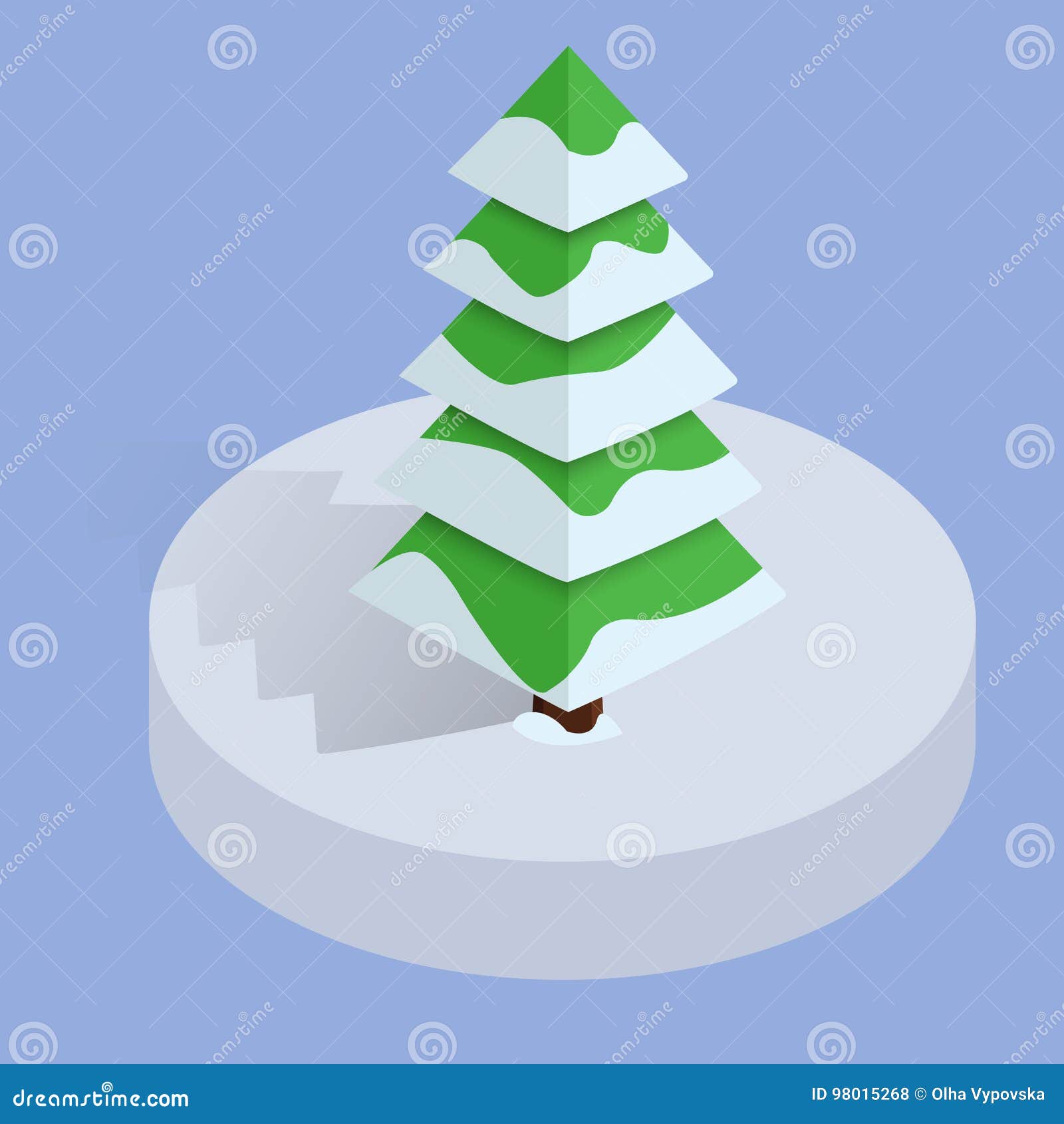 Isometric Winter Low Poly Christmas Tree. Vector Flat 3d Design or ...