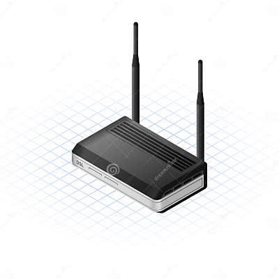 Isometric Wireless Modem Vector Illustration Stock Vector ...