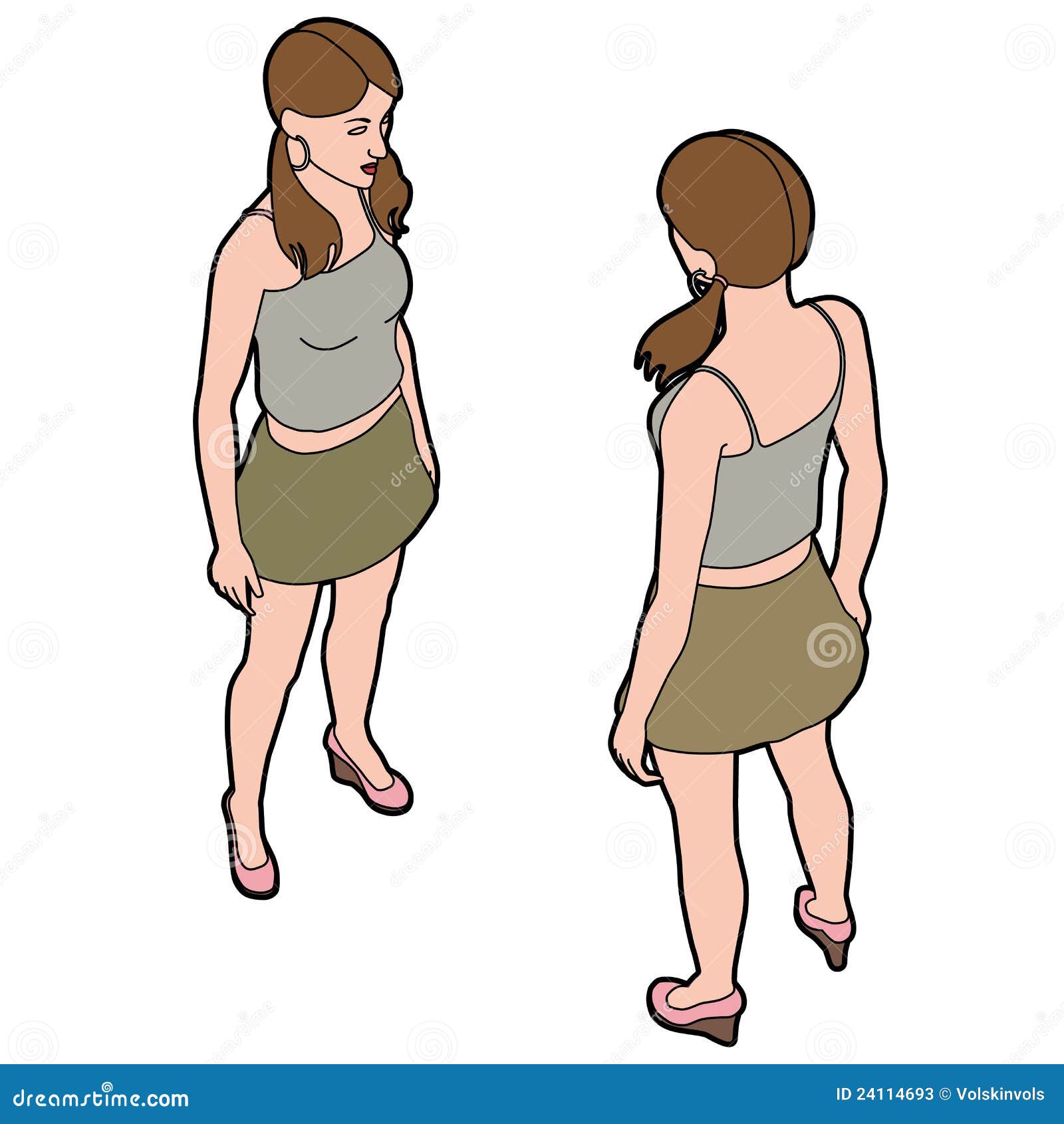 Isometric woman stock vector. Illustration of dress, elegant - 24114693