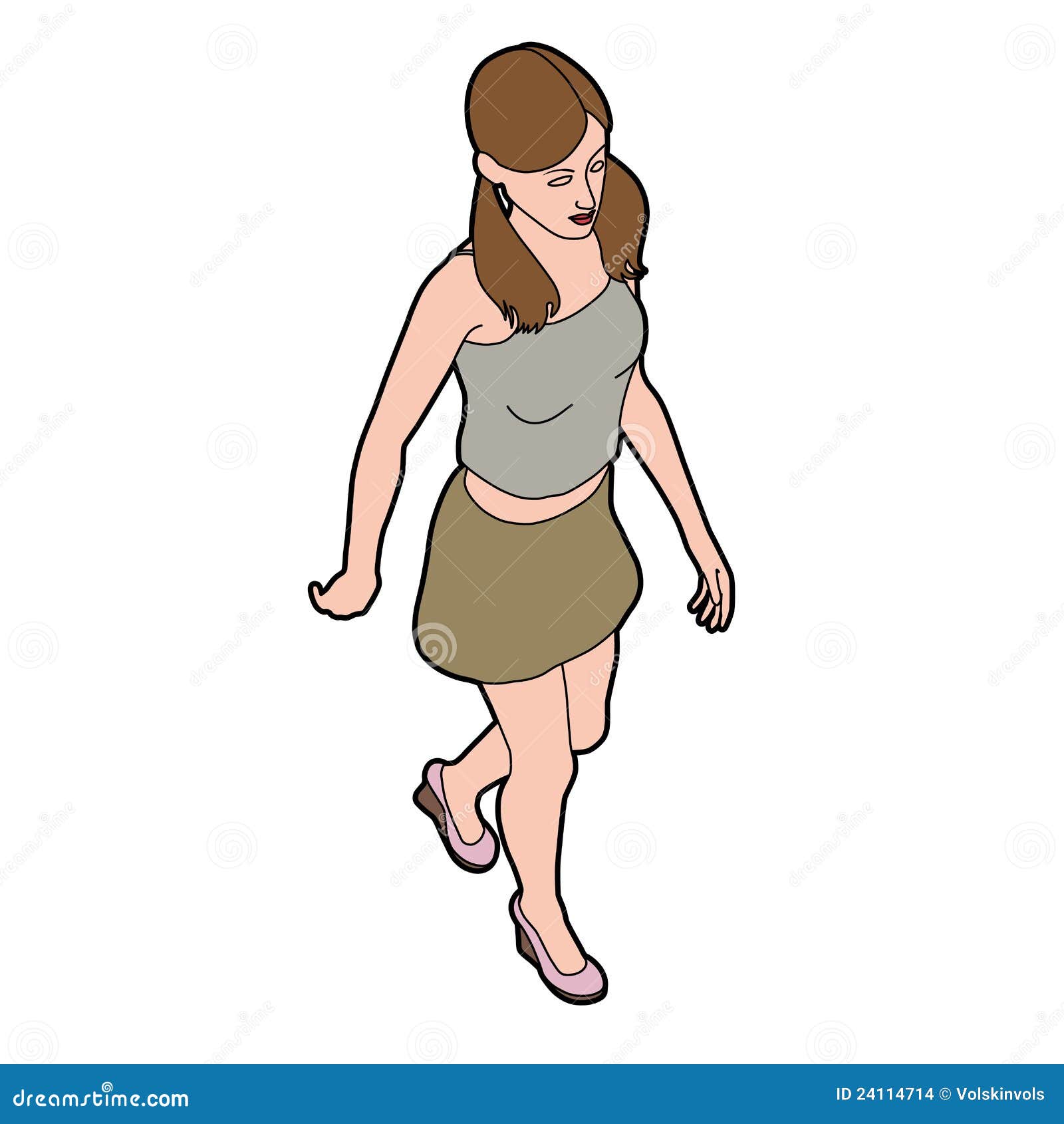 Isometric woman stock vector. Illustration of simplicity - 24114714