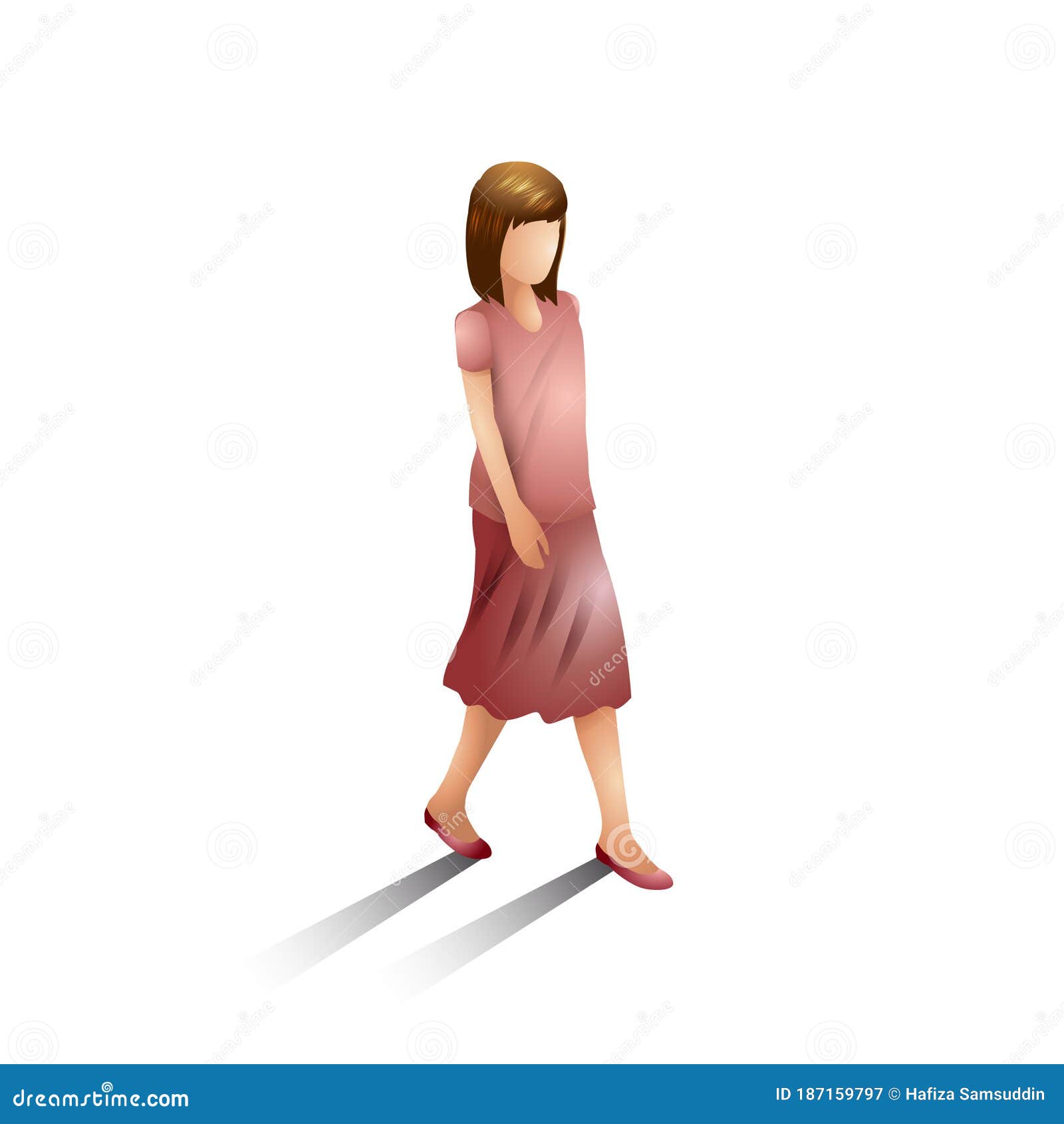 Isometric Woman. Vector Illustration Decorative Design Stock Vector ...