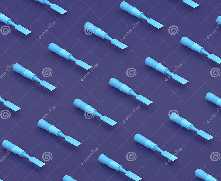 Isometric Wood Chisel on Blue Background, Single Color Workshop Tool ...