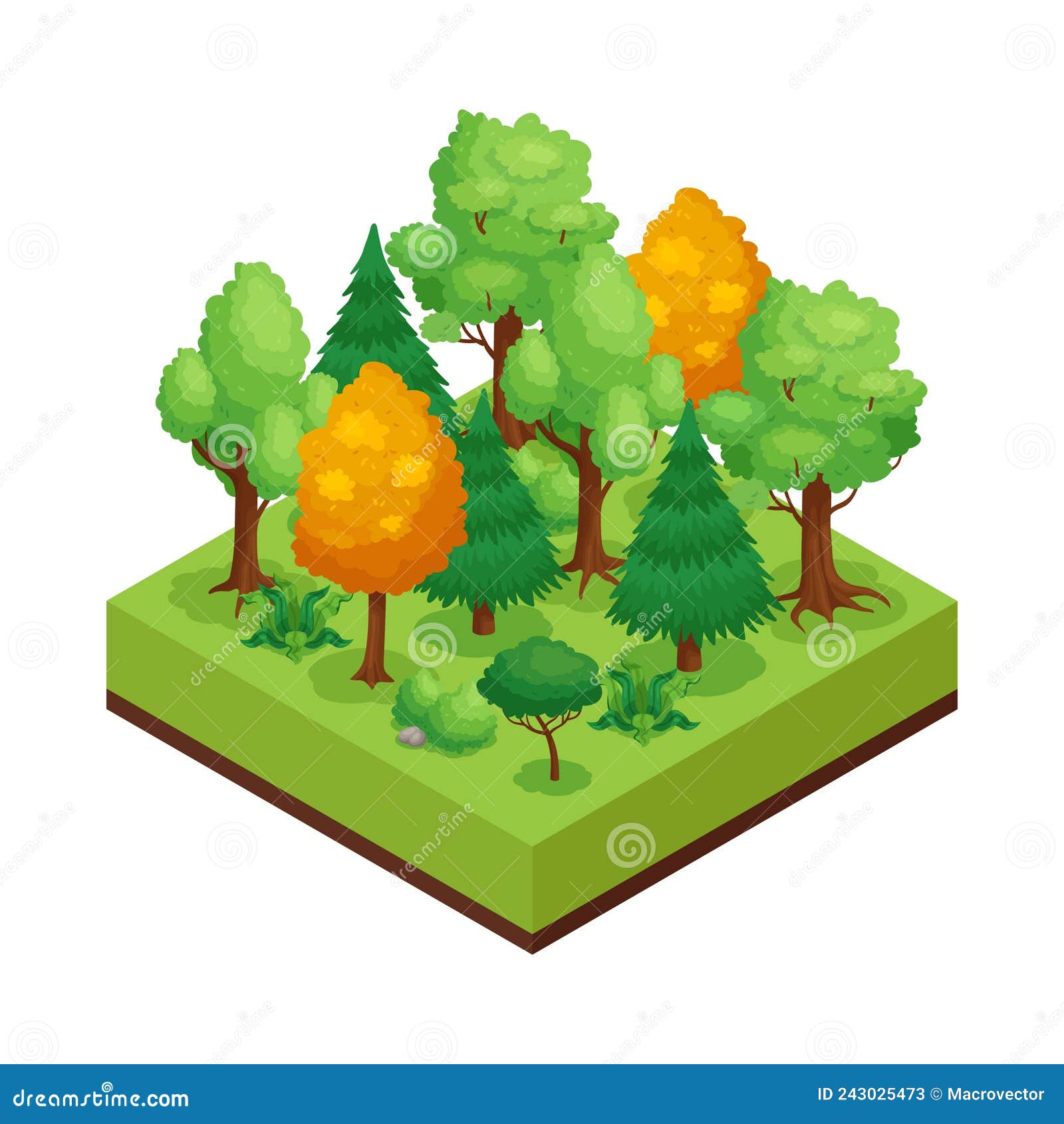 Isometric Wood Forest Composition Stock Vector - Illustration of ...