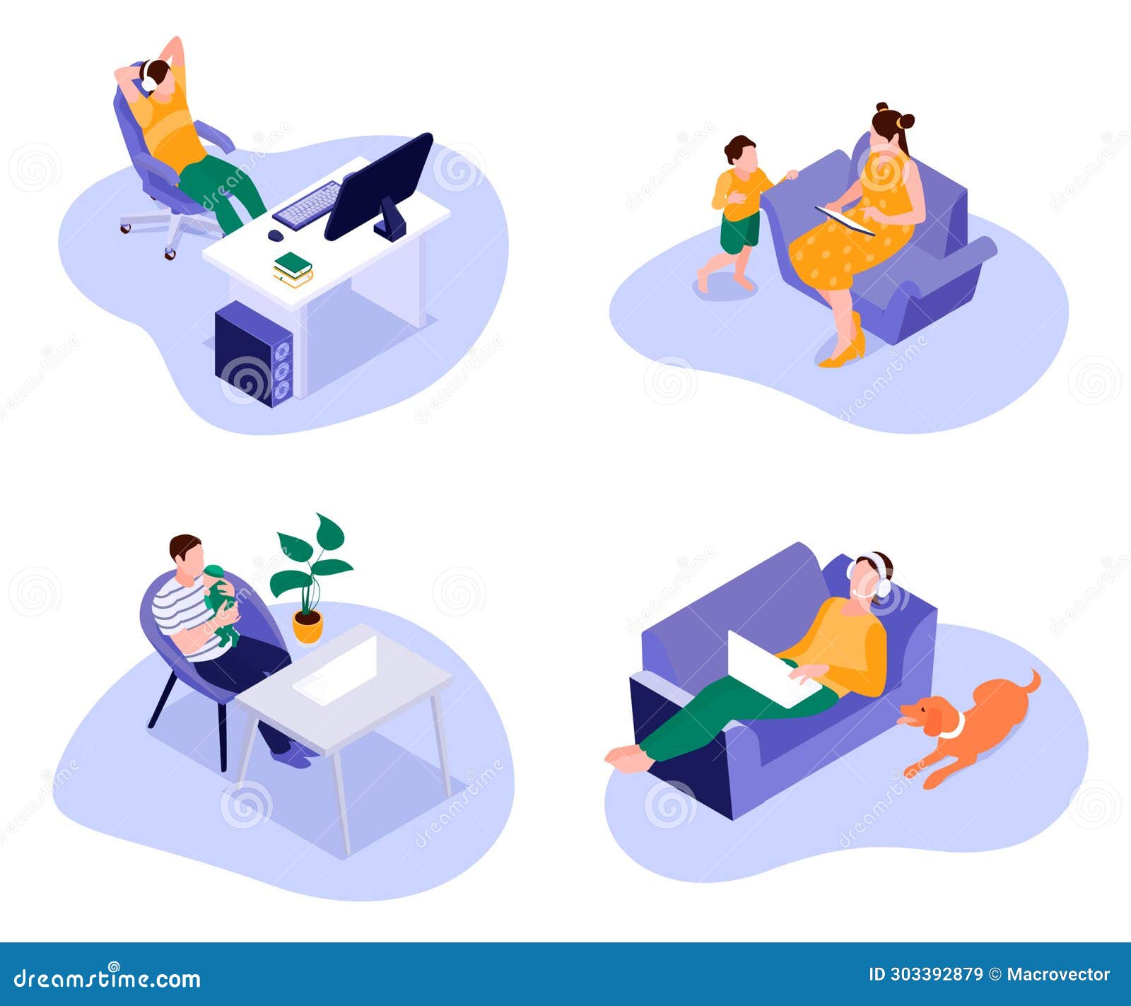 Isometric Teleworking Flowchart Template Royalty-Free Stock Photo ...