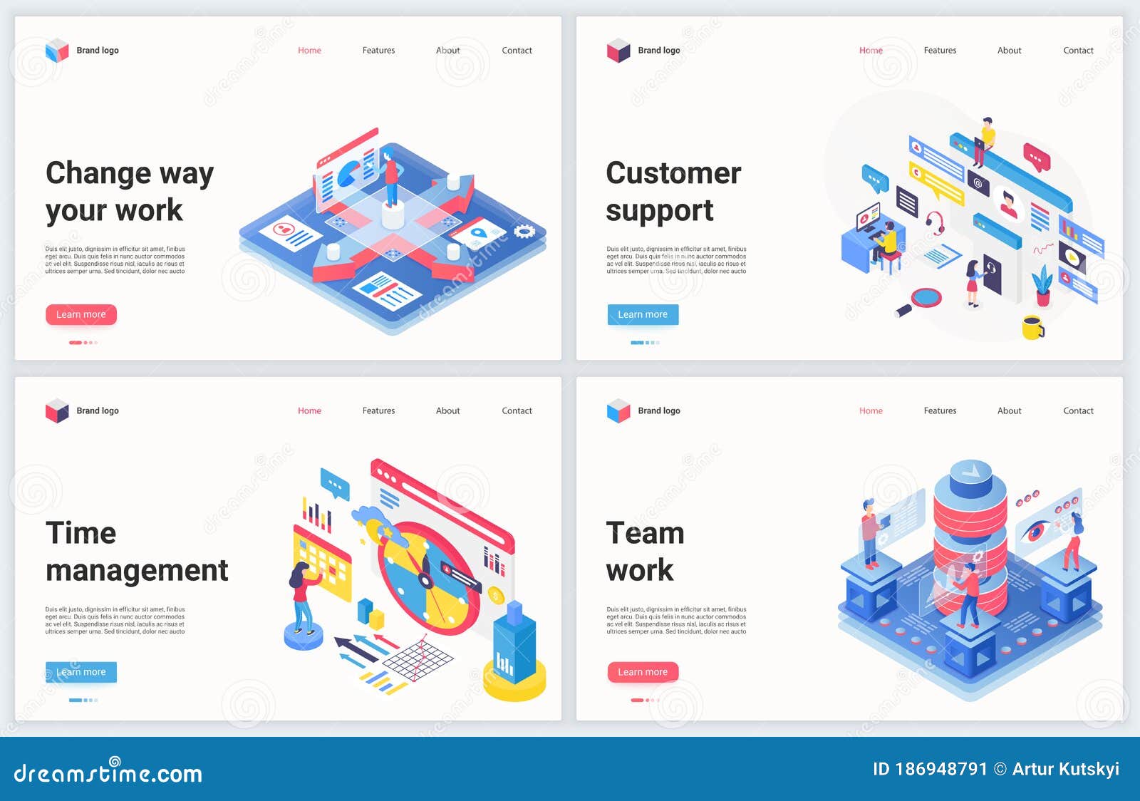 Isometric Work Technology Optimization Vector Illustration, Cartoon 3d ...