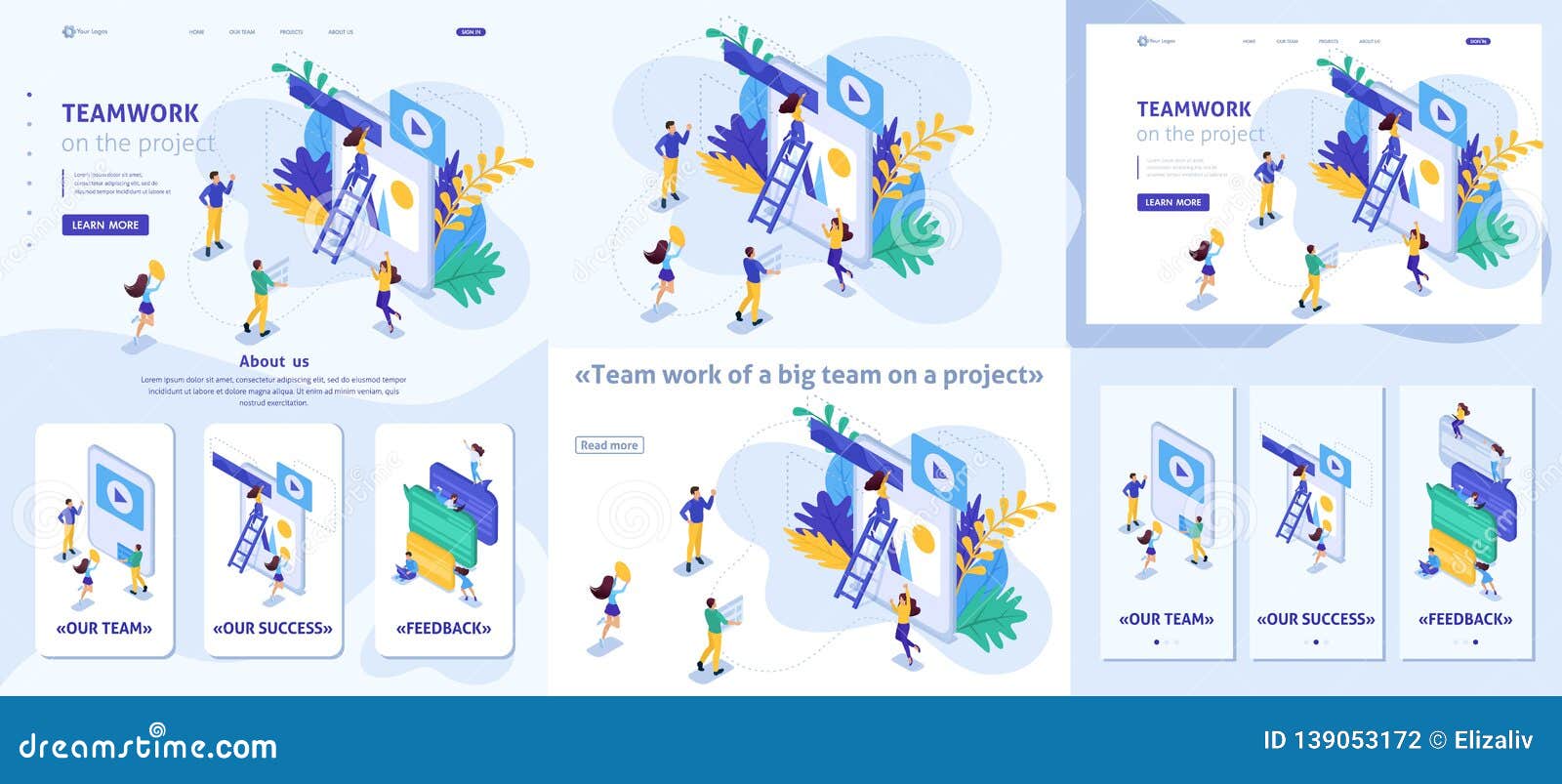 Isometric Workflow and Teamwork on a Project Stock Vector ...