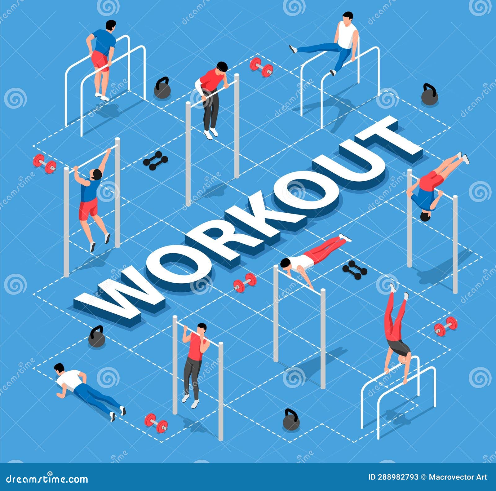 Isometric Workout Flowchart Royalty-Free Illustration | CartoonDealer ...