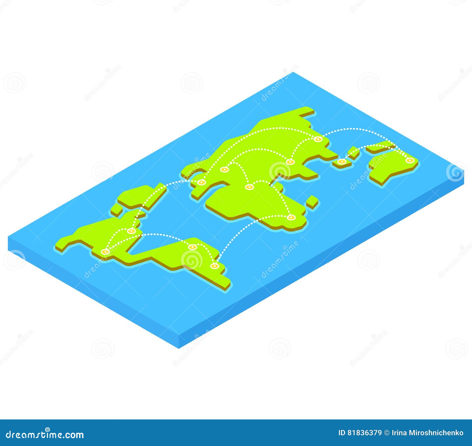 Isometric World Map. Gray Earth Map. Vector Illustration Isolated ...