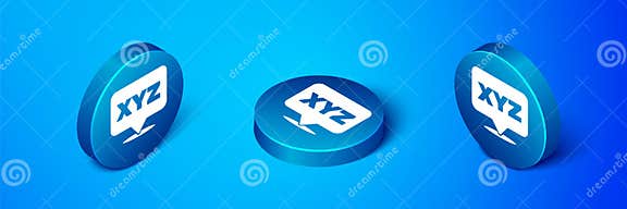 Isometric XYZ Coordinate System Icon Isolated on Blue Background. XYZ ...