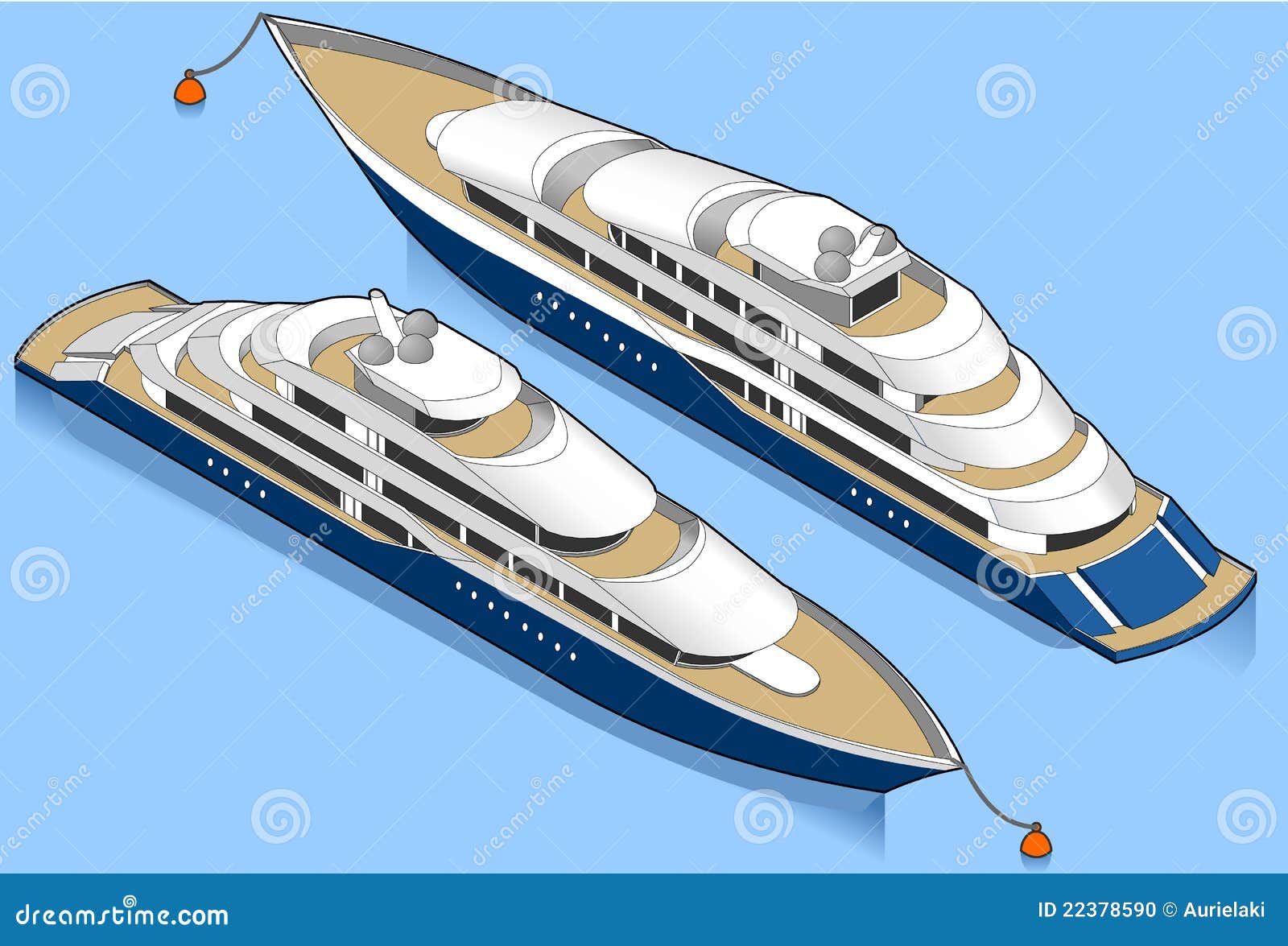 Isometric yacht in blue stock vector. Illustration of isometric - 22378590