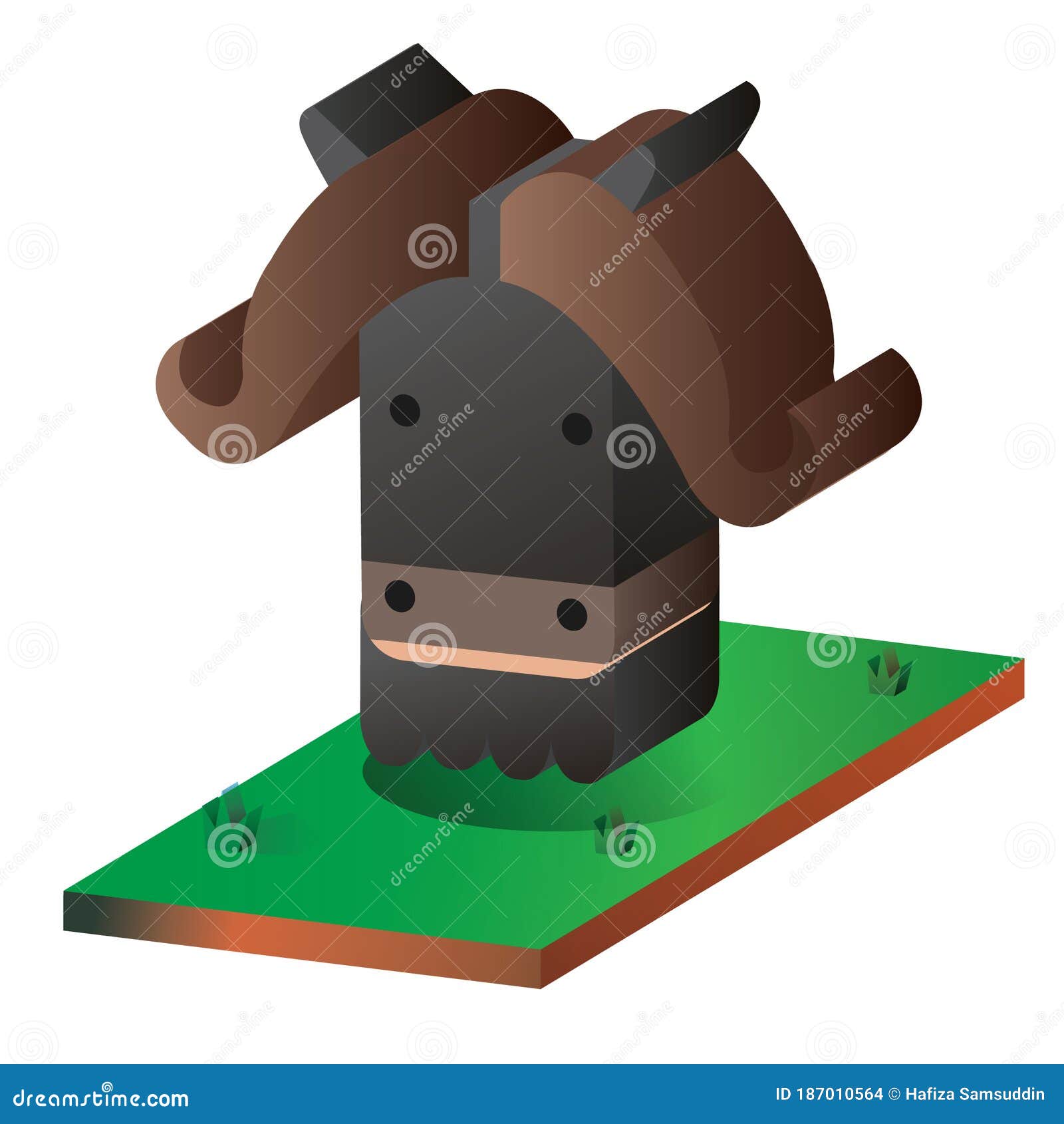 Isometric Yak Face. Vector Illustration Decorative Design Stock Vector ...
