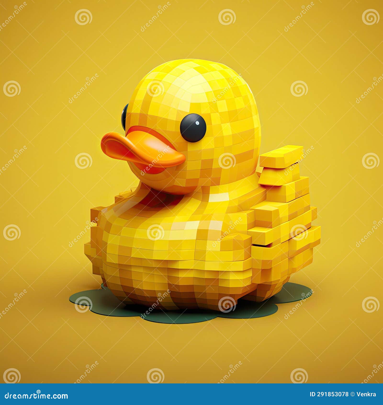 Isometric Yellow Colored Rubber Duck Stock Illustration - Illustration ...