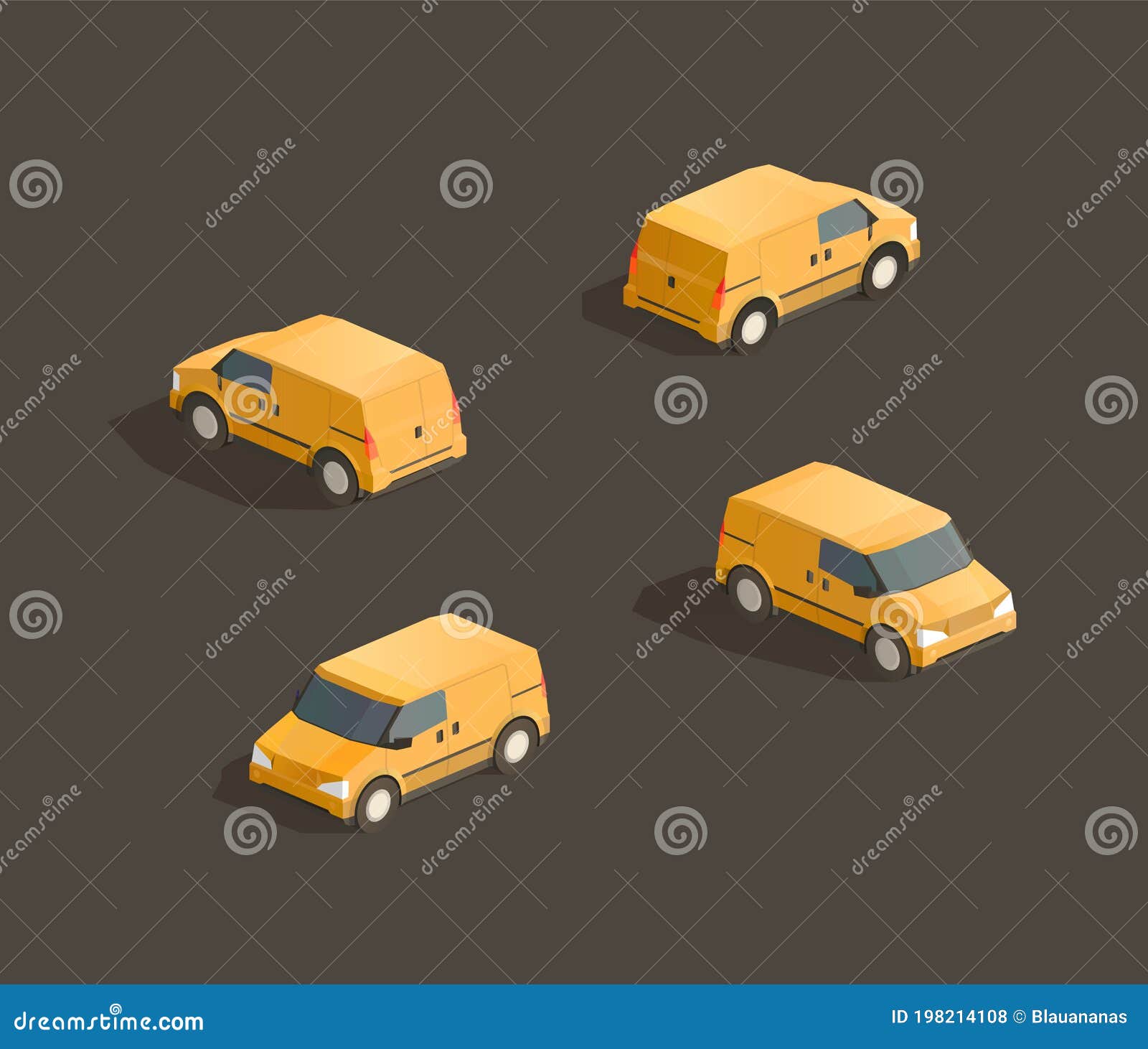 Isometric Minivan Car Template For Branding And Advertising. Multi ...