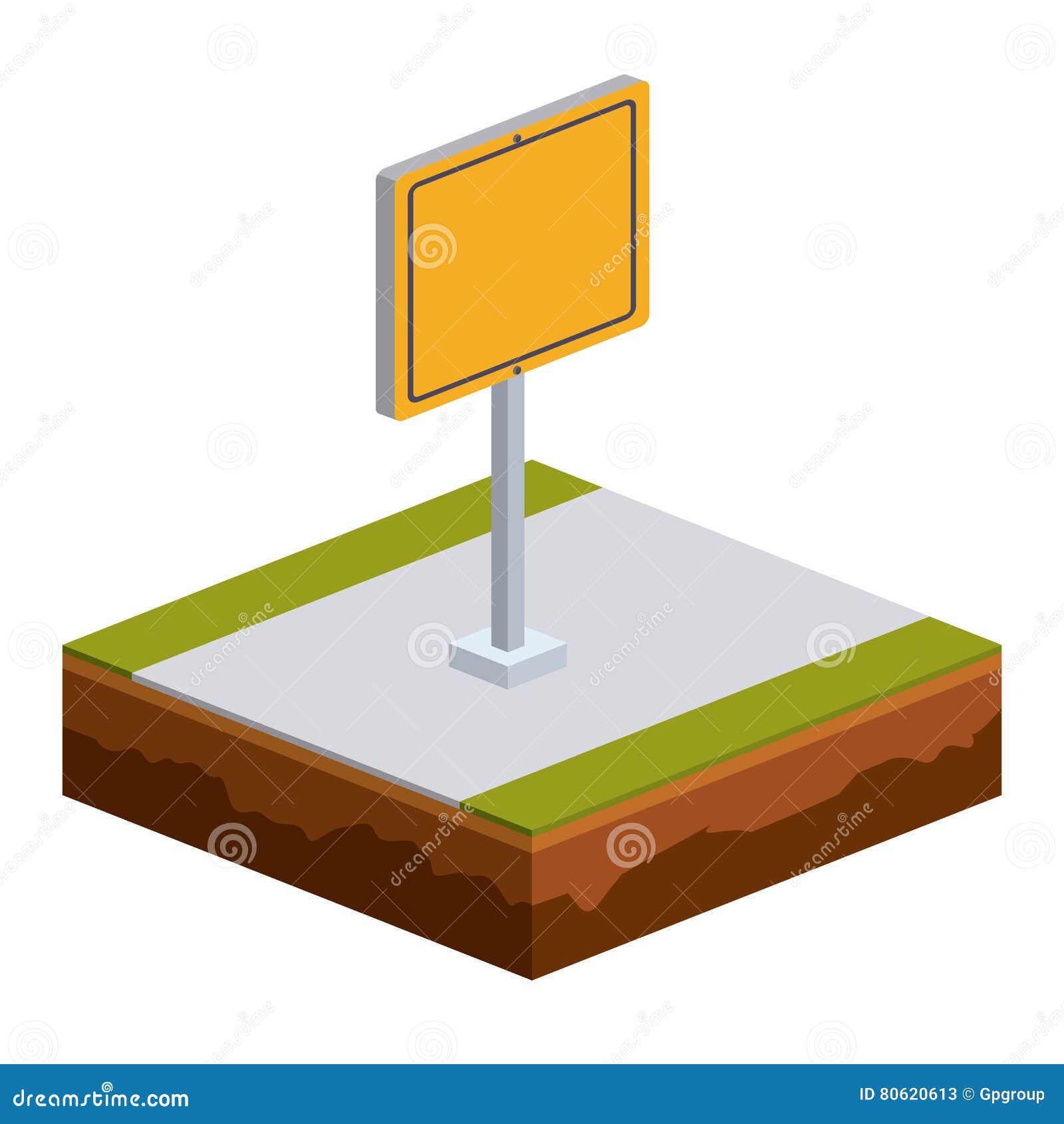 Isometric Yellow Road Sign Design Stock Vector - Illustration of safety ...