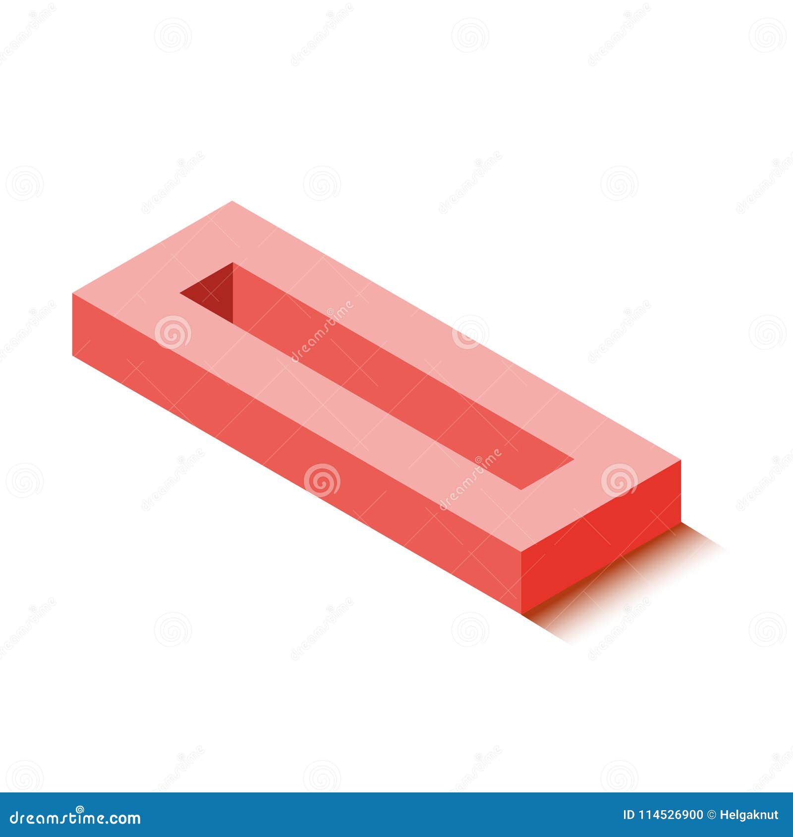 Isometric Zero Red Icon, 3d Character with Shadow Stock Illustration ...