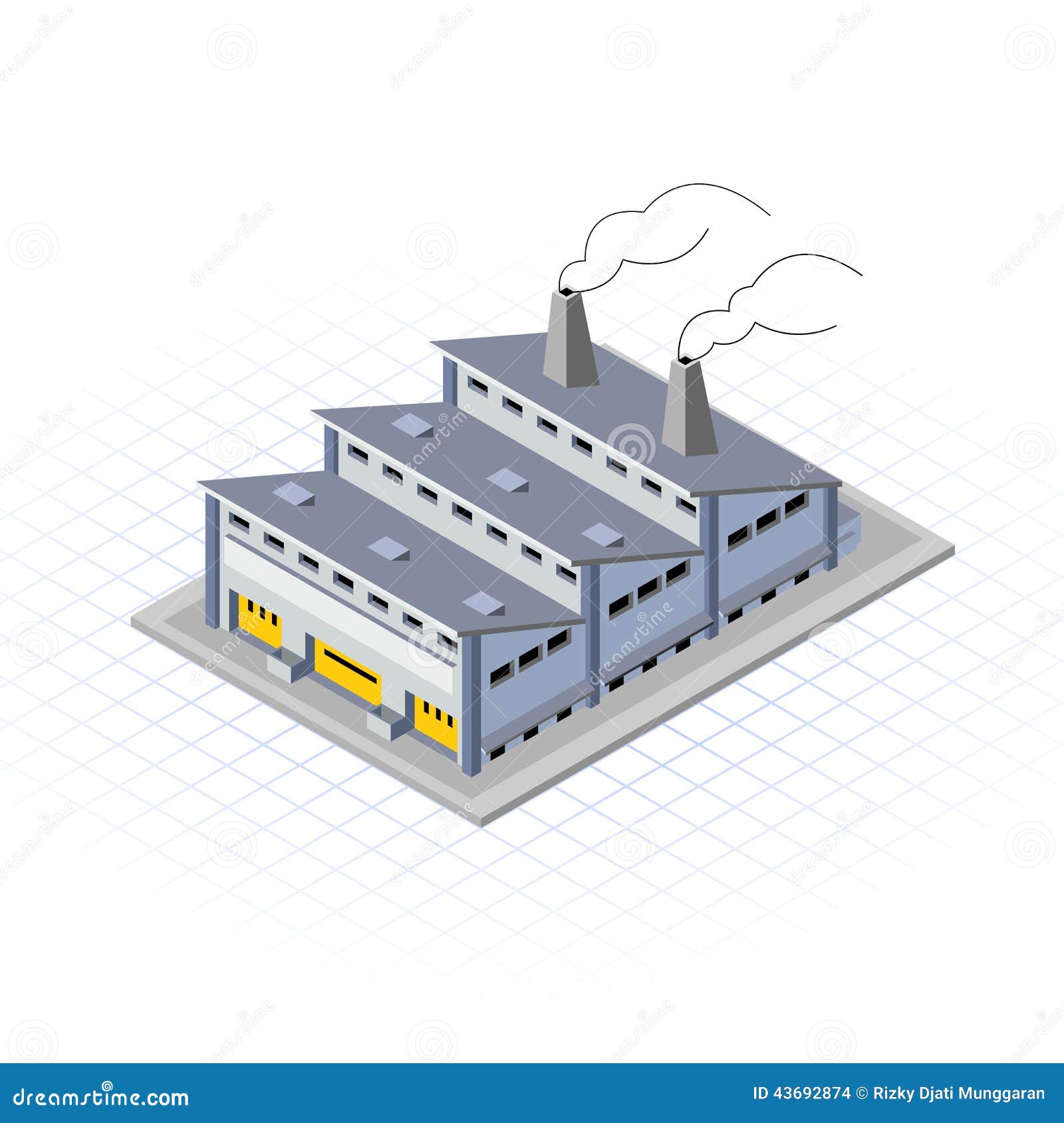 Isometrische Fabrik-Gebäude-Vektor-Illustration Vektor Abbildung - Illustration von graphik ...