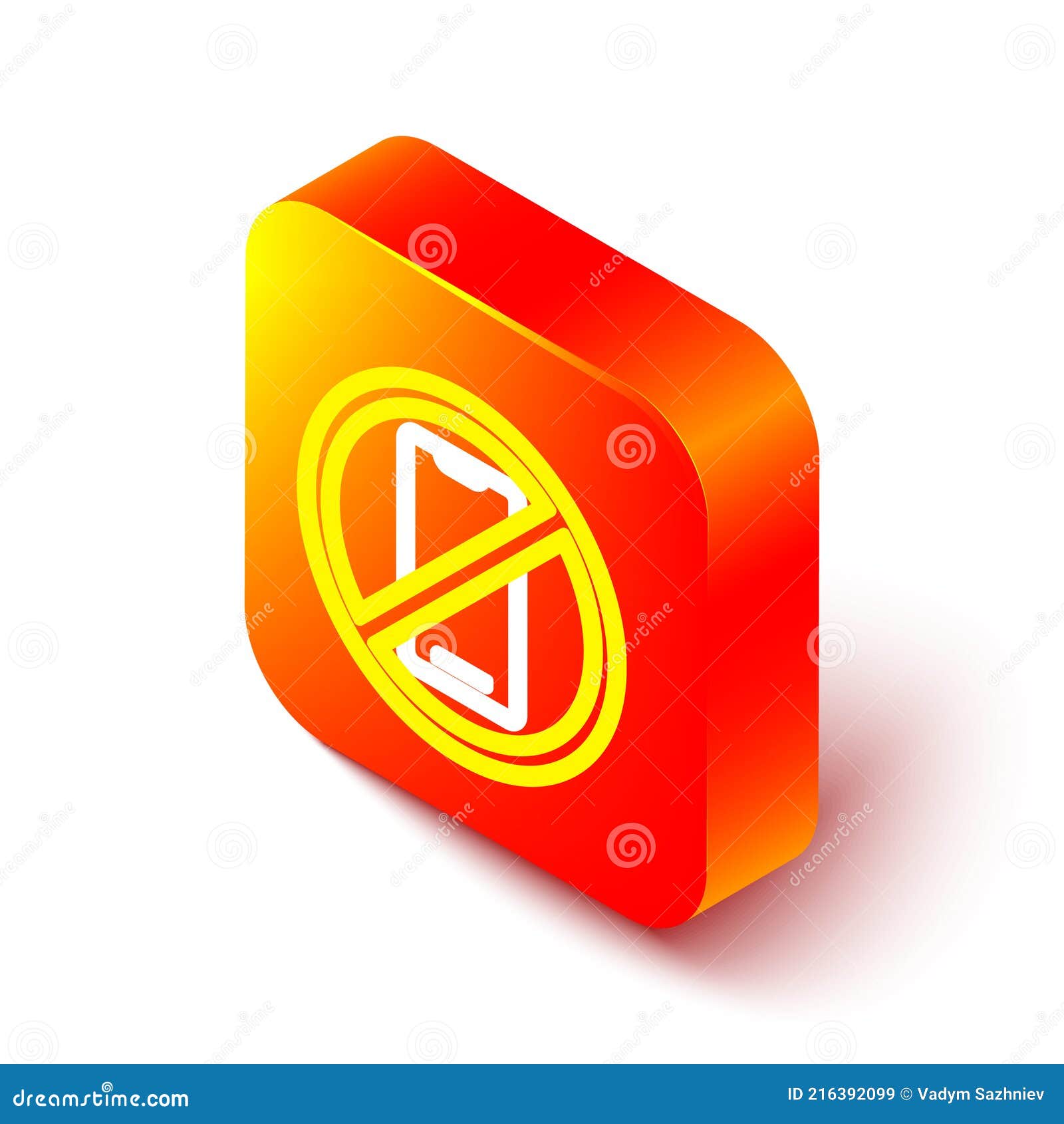 Isometrische Linie Kein Handy-Symbol Isoliert Auf Weißem Hintergrund ... Isometrische Linie Kein Handy-Symbol Isoliert Auf Weißem Hintergrund ...