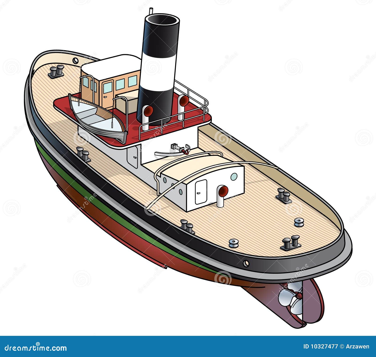 Isometrische Vectorillustratie Van Een Sleepboot Vector Illustratie ...