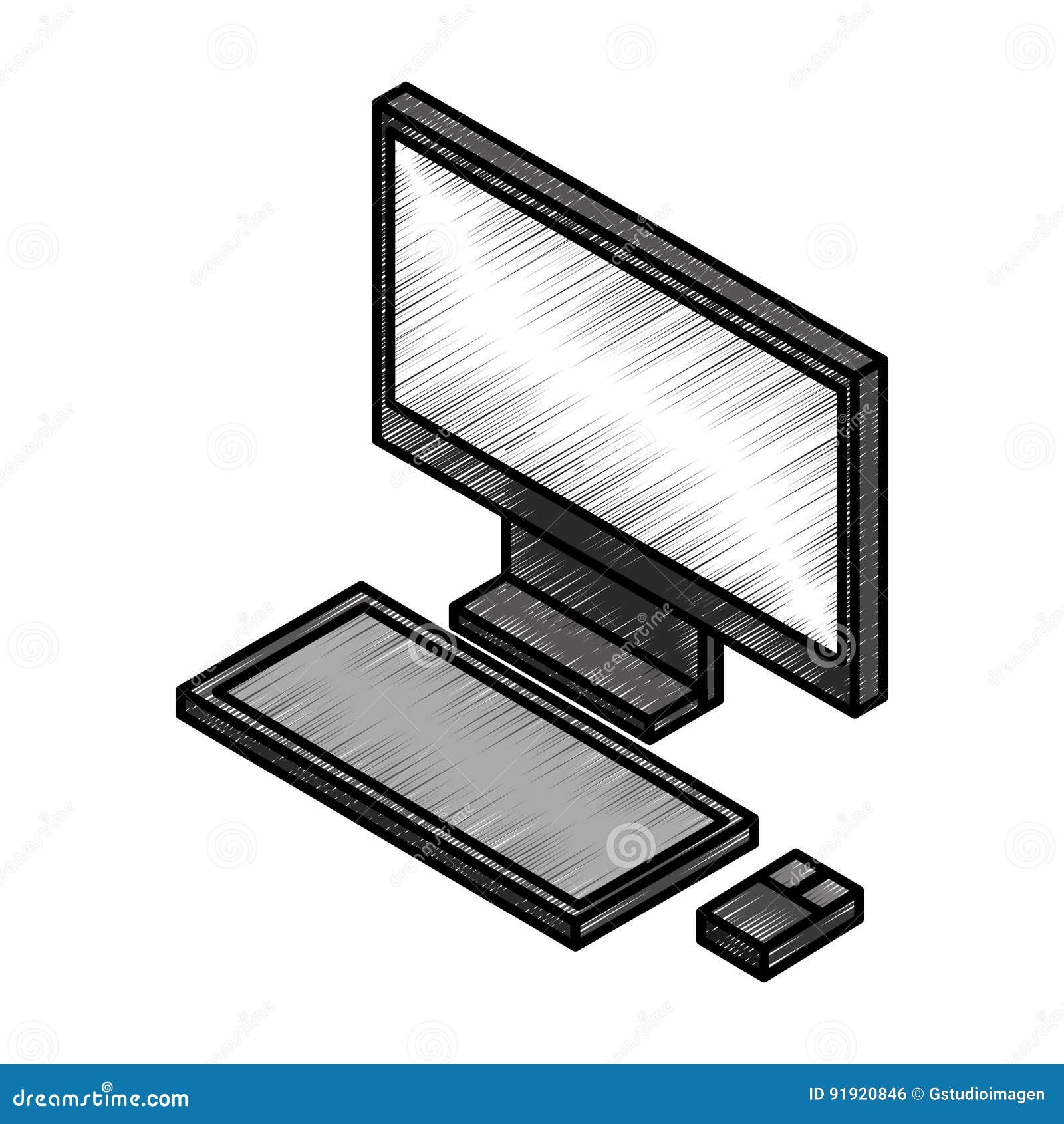 Isometrisk Symbol För Skrivbords- Dator Vektor Illustrationer ...
