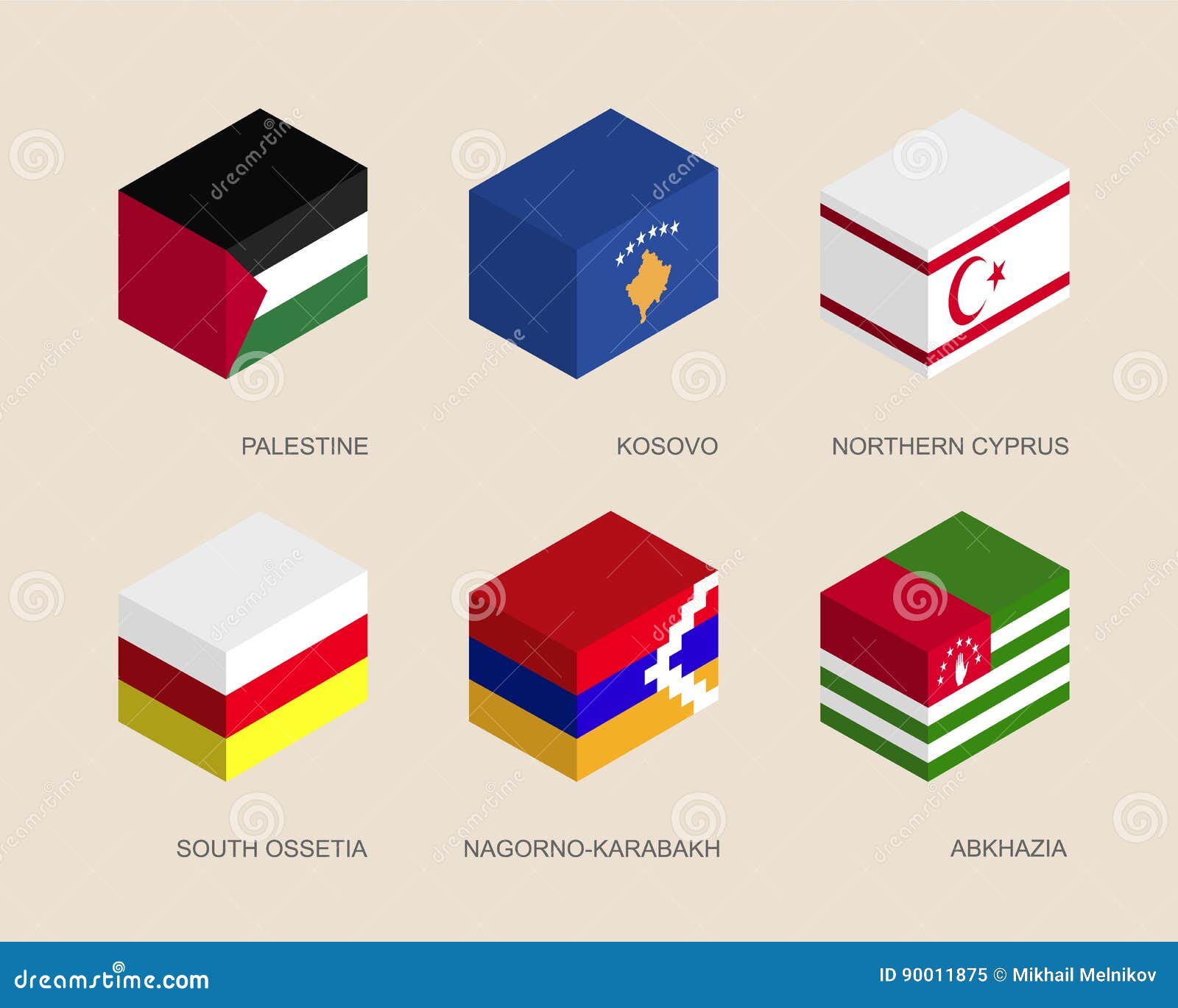 Isometriska Askar 3d Med Flaggor Vektor Illustrationer - Illustration ...