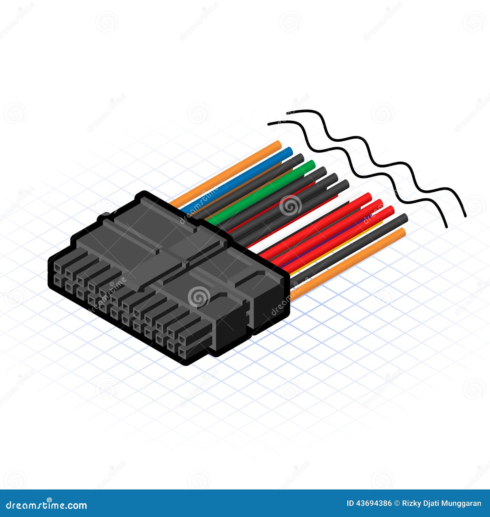 Isometriska 24 Pin Connector Vector Illustration Vektor Illustrationer ...
