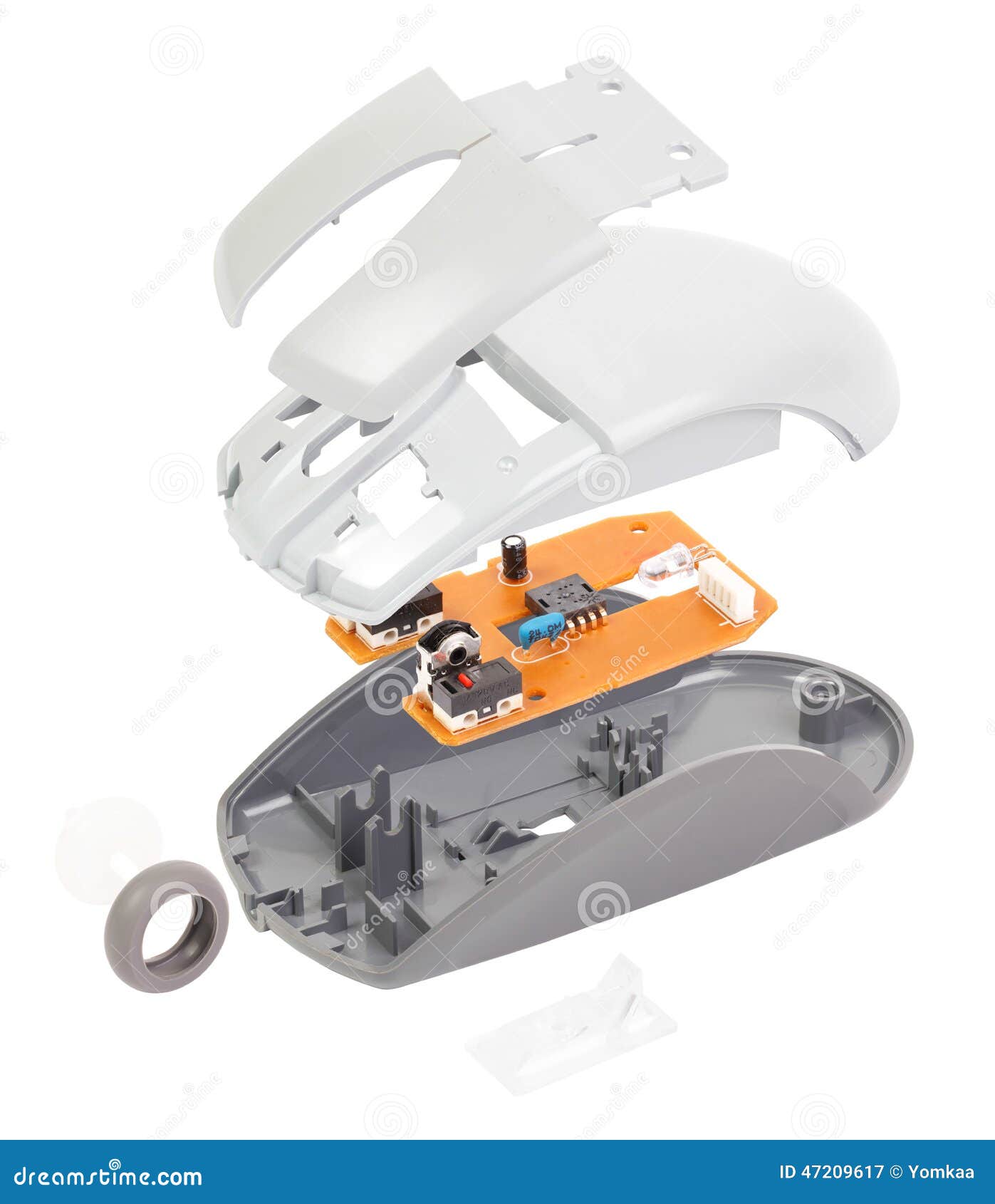 Isometry. Disassembled Computer Mouse Isolated On White Background ...