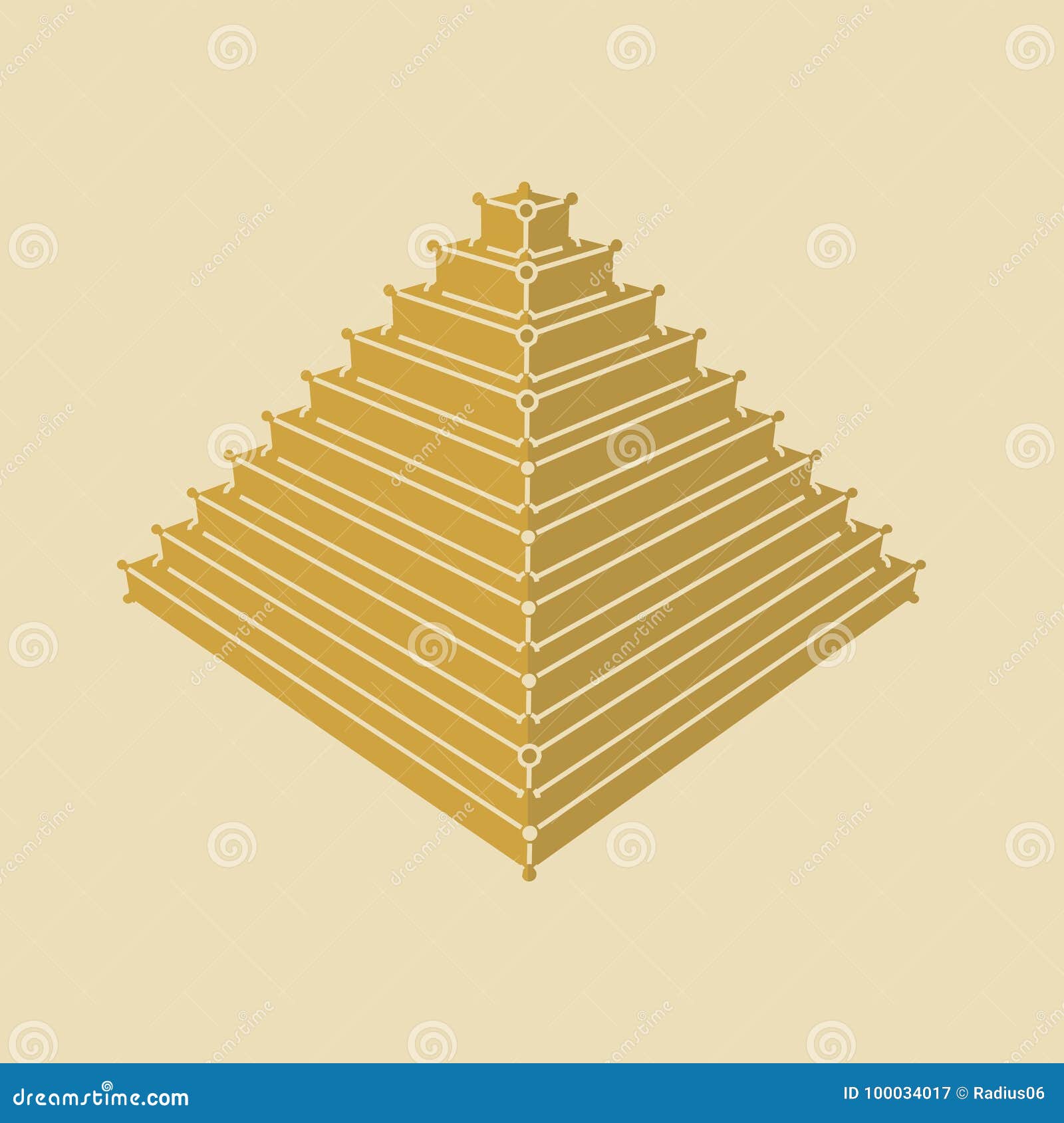 Isometry Volumetric Pyramid Stock Vector - Illustration of construction ...