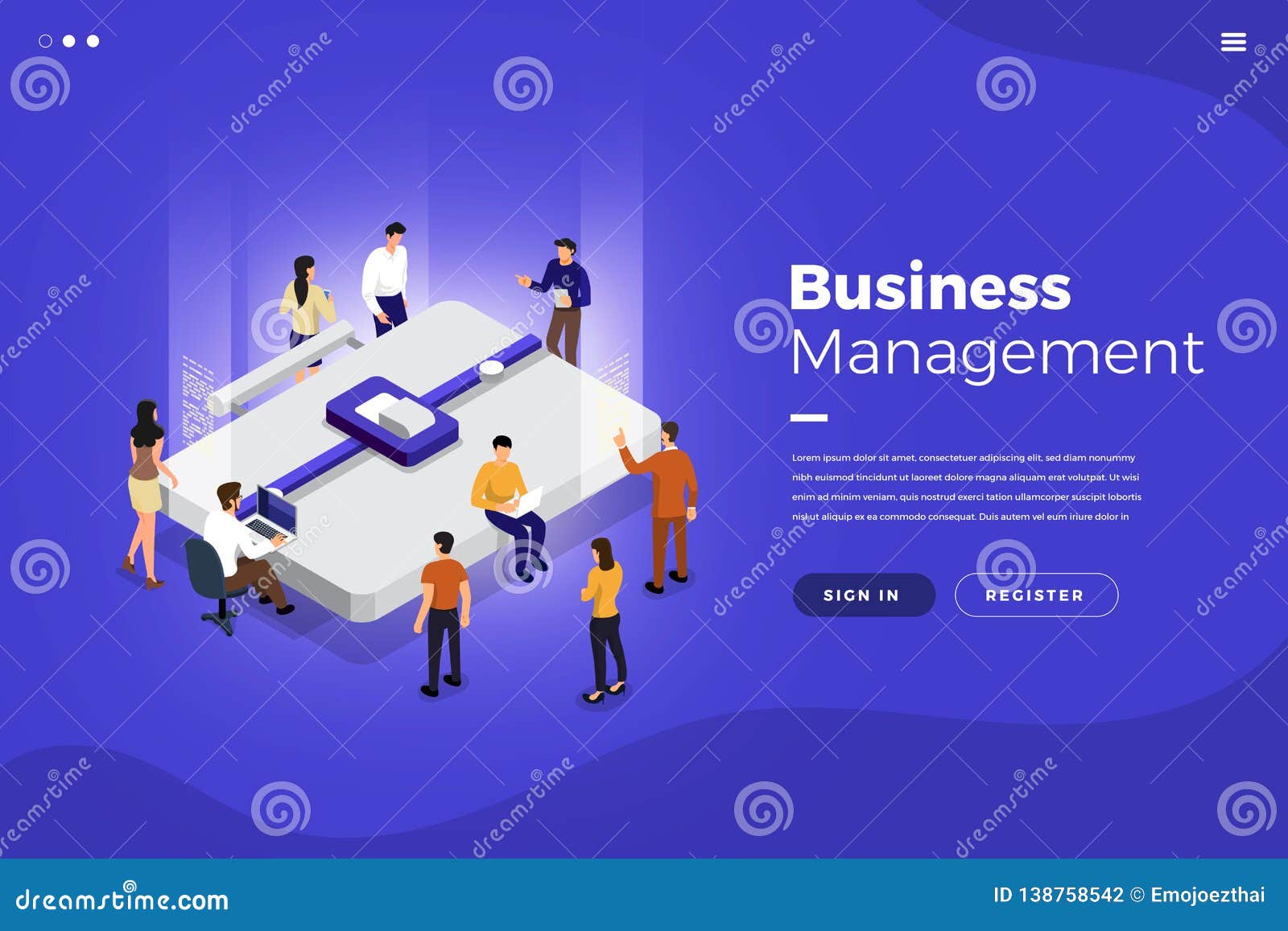 Isommetric Business Management Stock Vector - Illustration of report ...
