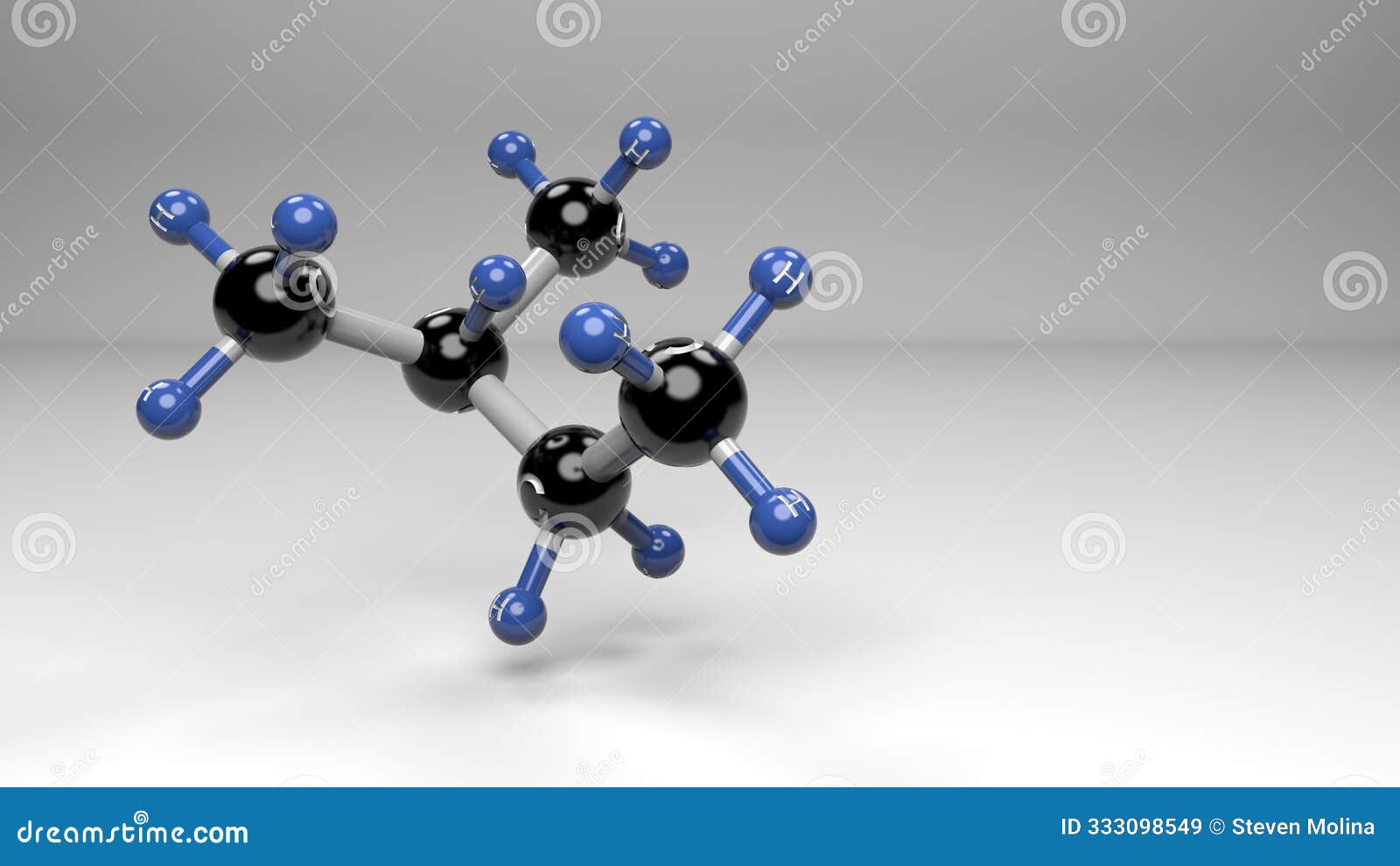 Isopentane Molecule 3D Render Illustration. Stock Illustration ...