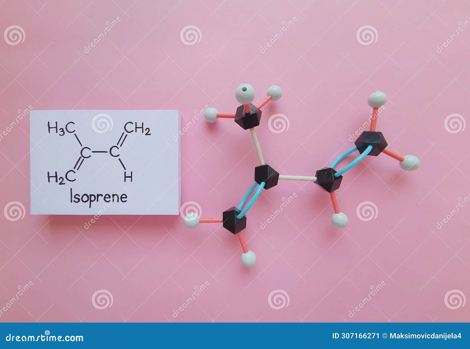 Isoprene Molecule. Molecular Structure Model and Structural Chemical ...