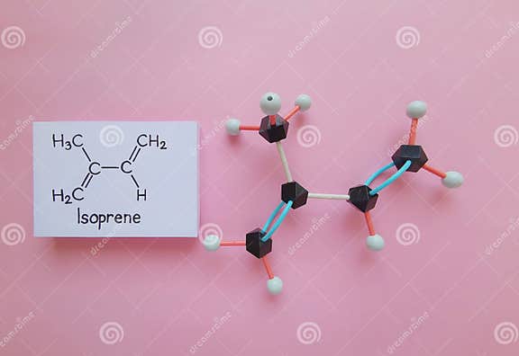 Isoprene Molecule. Molecular Structure Model and Structural Chemical ...