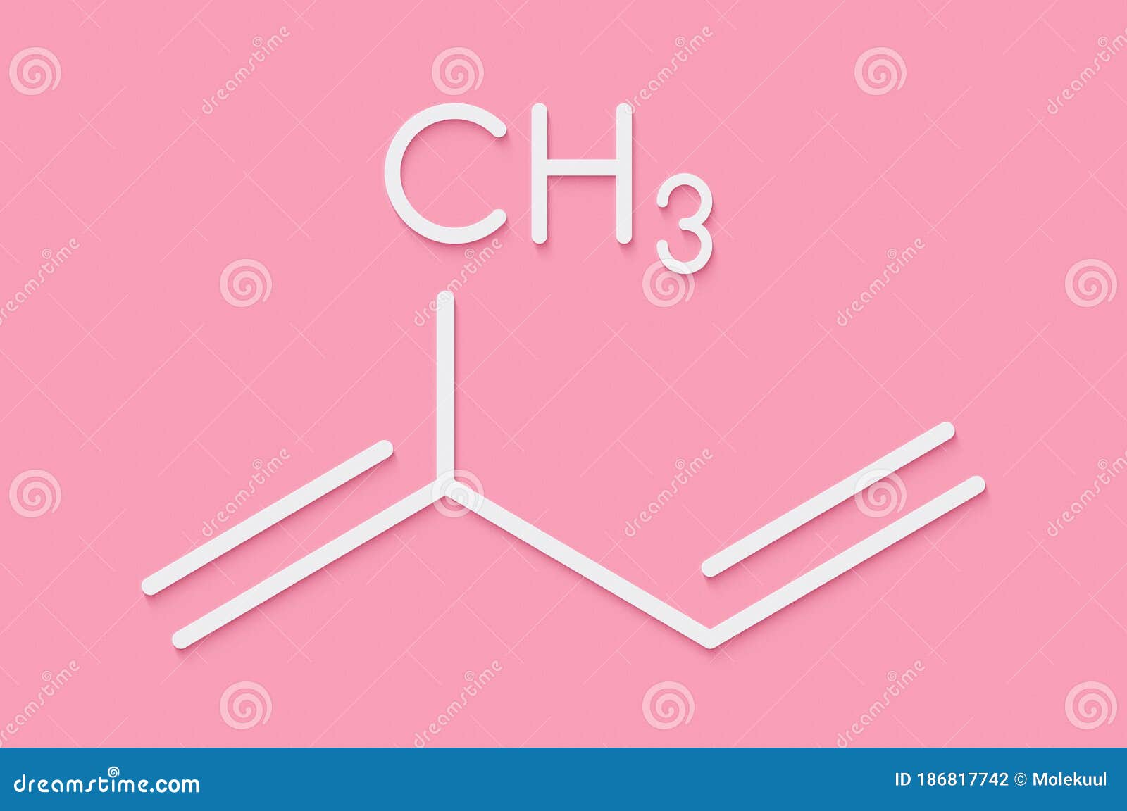 Isoprene, Rubber Polyisoprene Building Block Monomer. Skeletal Formula ...