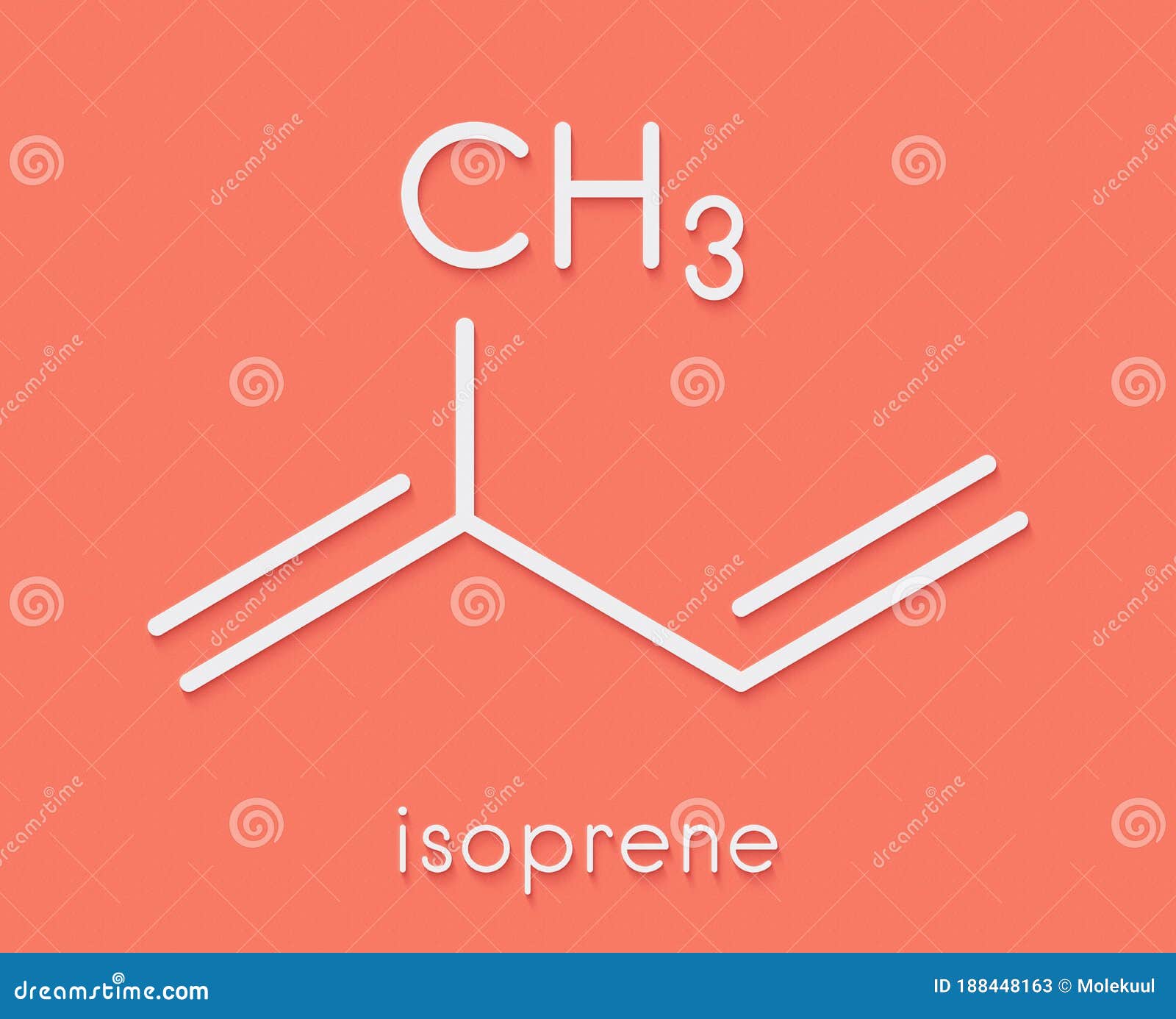 Isoprene, Rubber Polyisoprene Building Block Monomer. Skeletal Formula ...