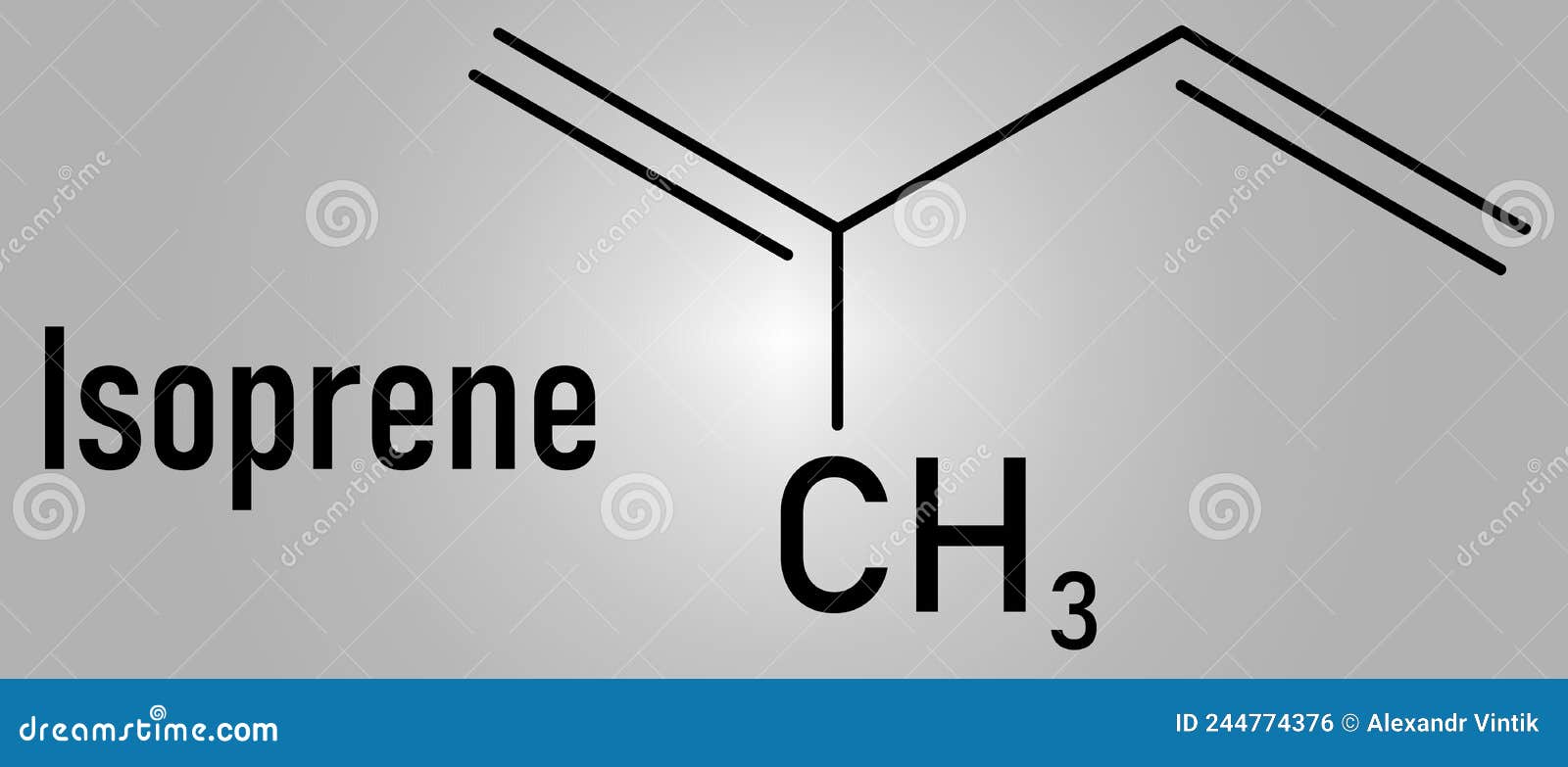 Isoprene, Rubber Polyisoprene Building Block Monomer. Skeletal Formula ...