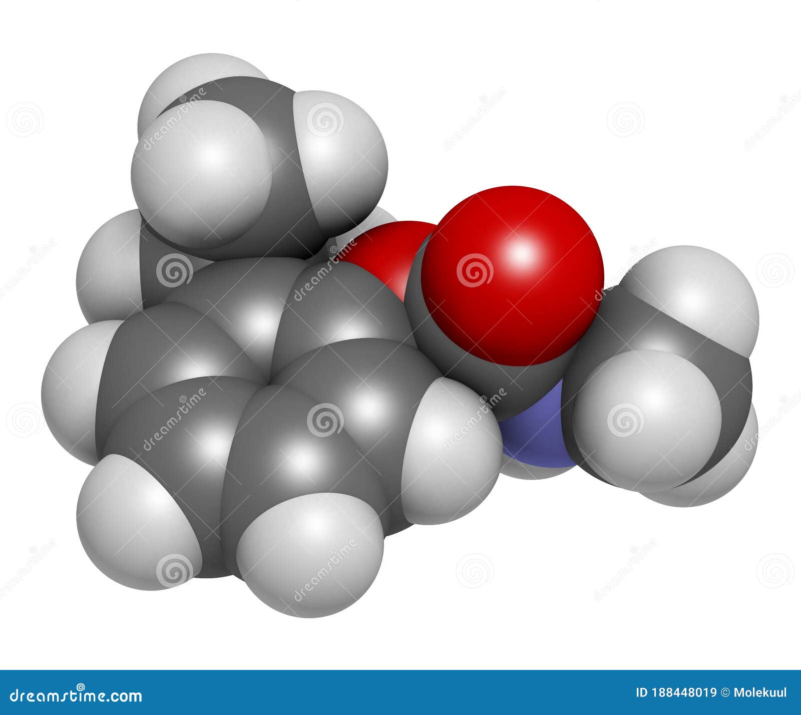 Isoprocarb Insecticide Molecule. 3D Rendering. Atoms Are Represented As ...