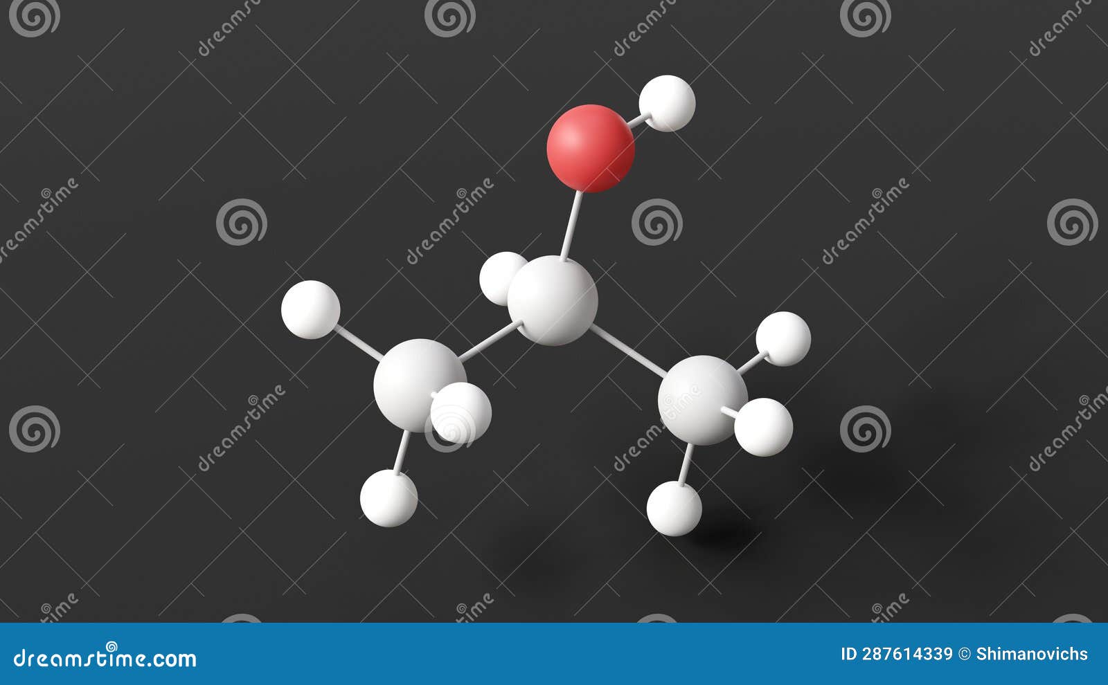 Isopropanol Molecule Molecular Structure Isopropyl Alcohol Ball And