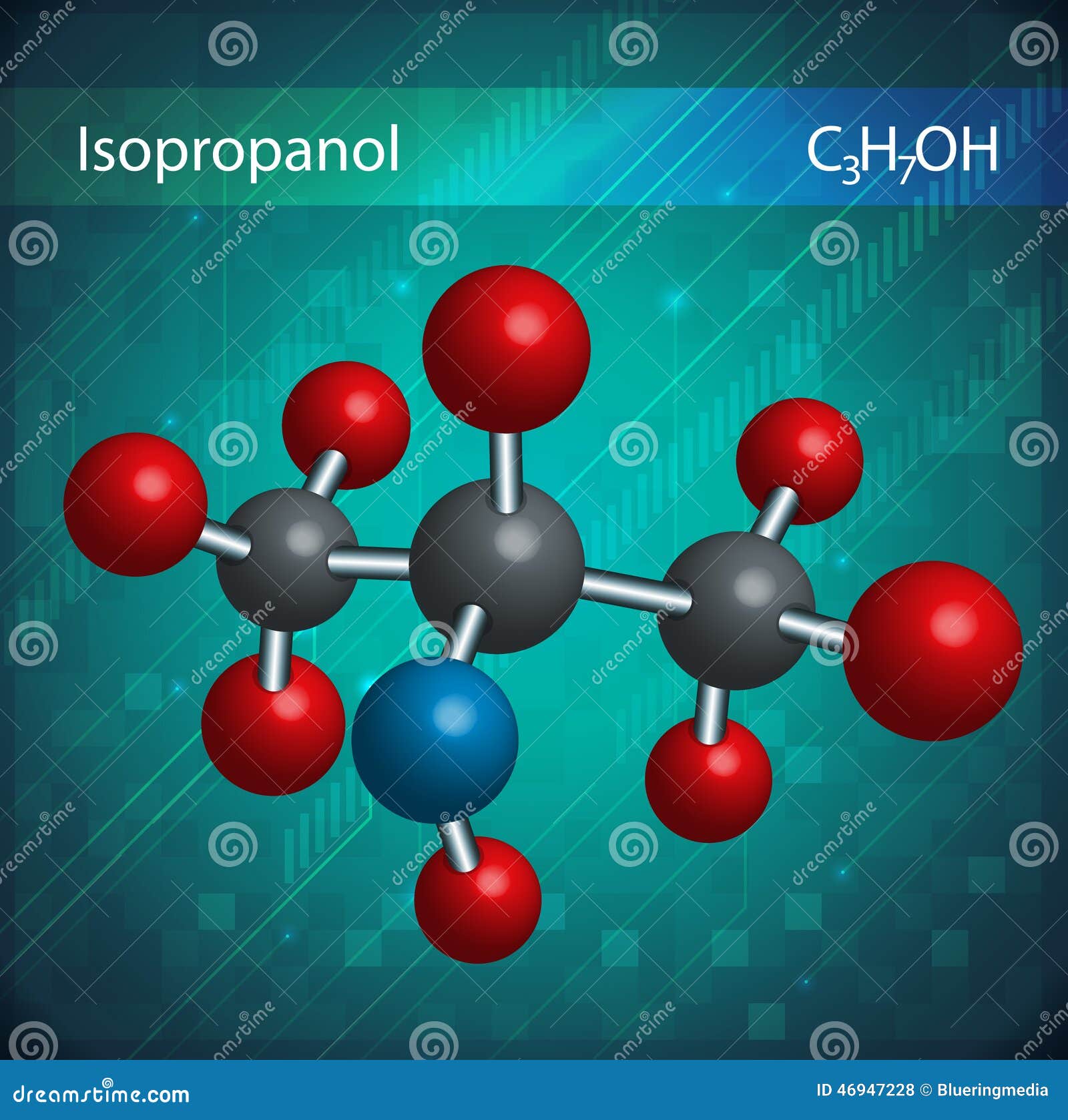 Isopropanol molecules stock vector. Illustration of compound - 46947228