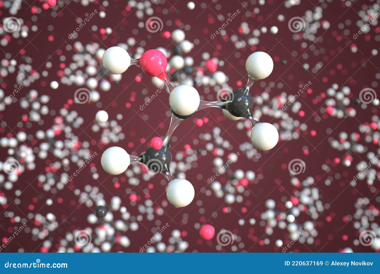Isopropyl Alcohol Molecule, Scientific Molecular Model, 3d Rendering ...