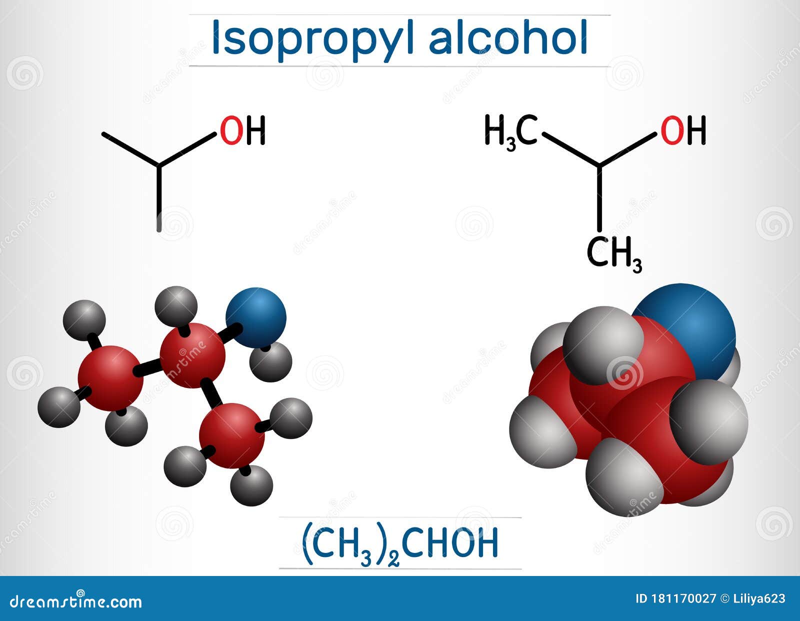 Isopropyl Alcohol 2 Propanol Isopropanol C3h8o Molecule It Is