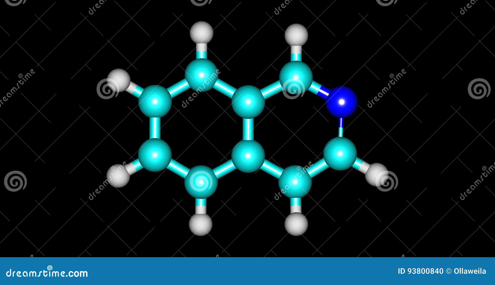 Isoquinoline Molecular Structure Isolated on Black Stock Illustration ...
