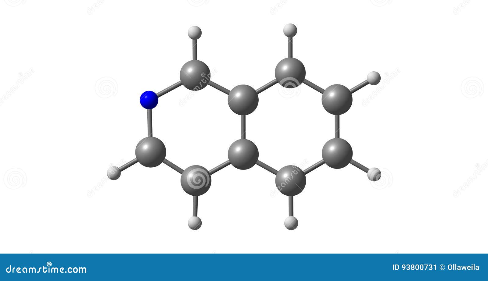 Isoquinoline Molecular Structure Isolated on White Stock Illustration ...