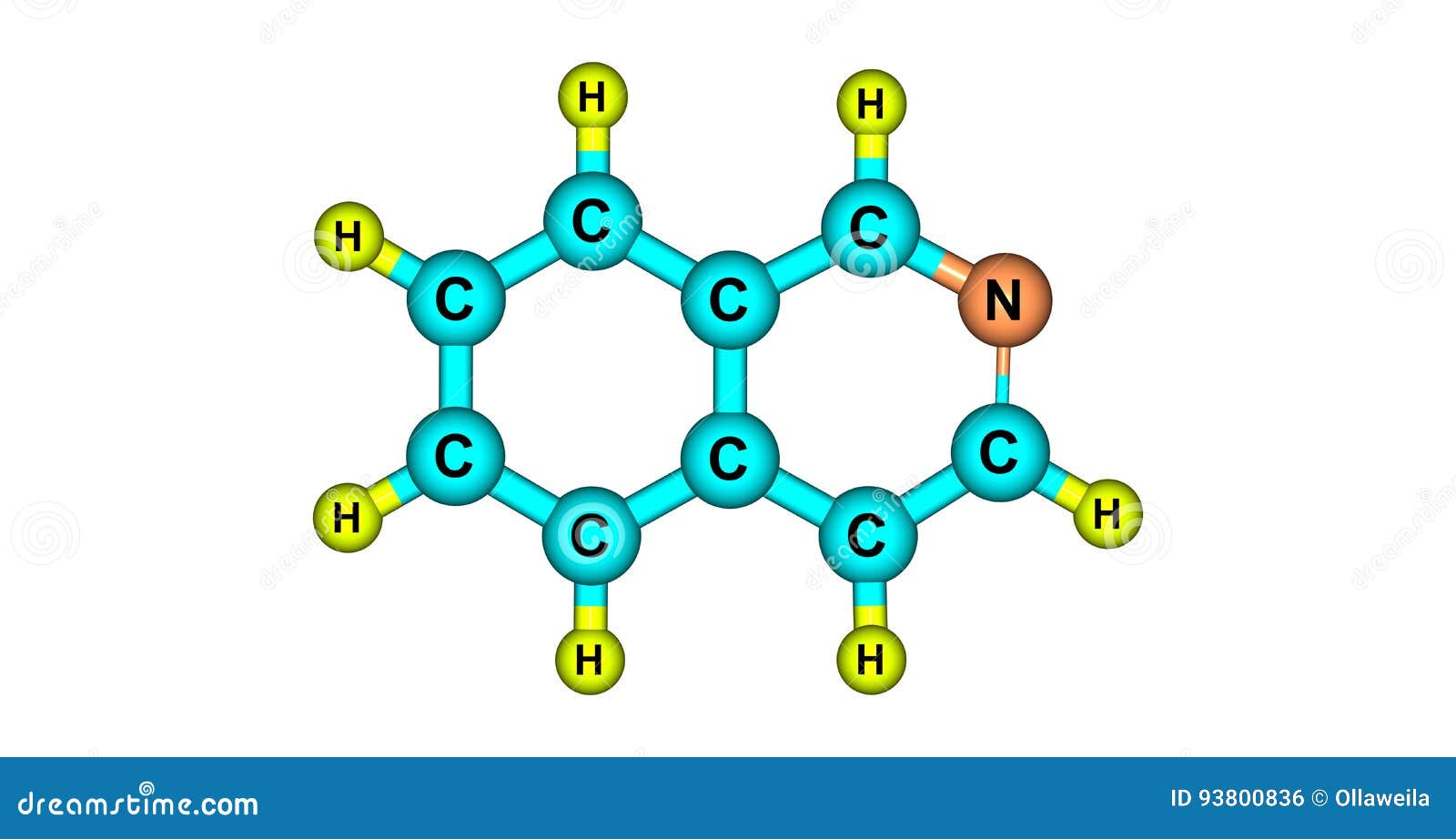 Isoquinoline Molecular Structure Isolated on White Stock Illustration ...