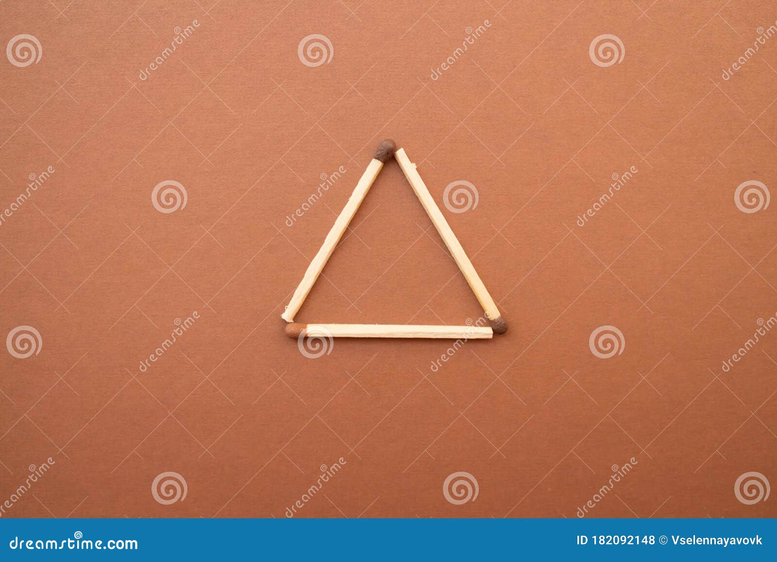 Isosceles Triangle On A Bright Background. Matchstick Pyramid On ...